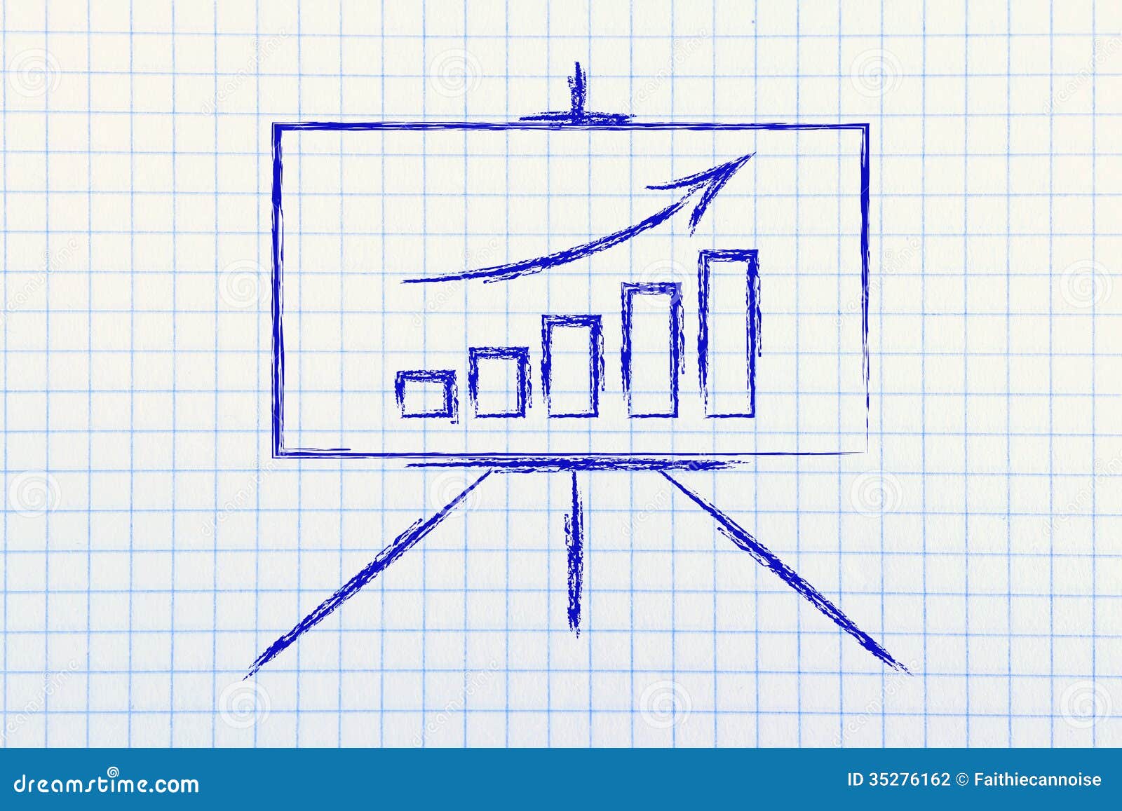 Meeting Room Whiteboard Stand with Positive Stats Graph Stock Photo ...