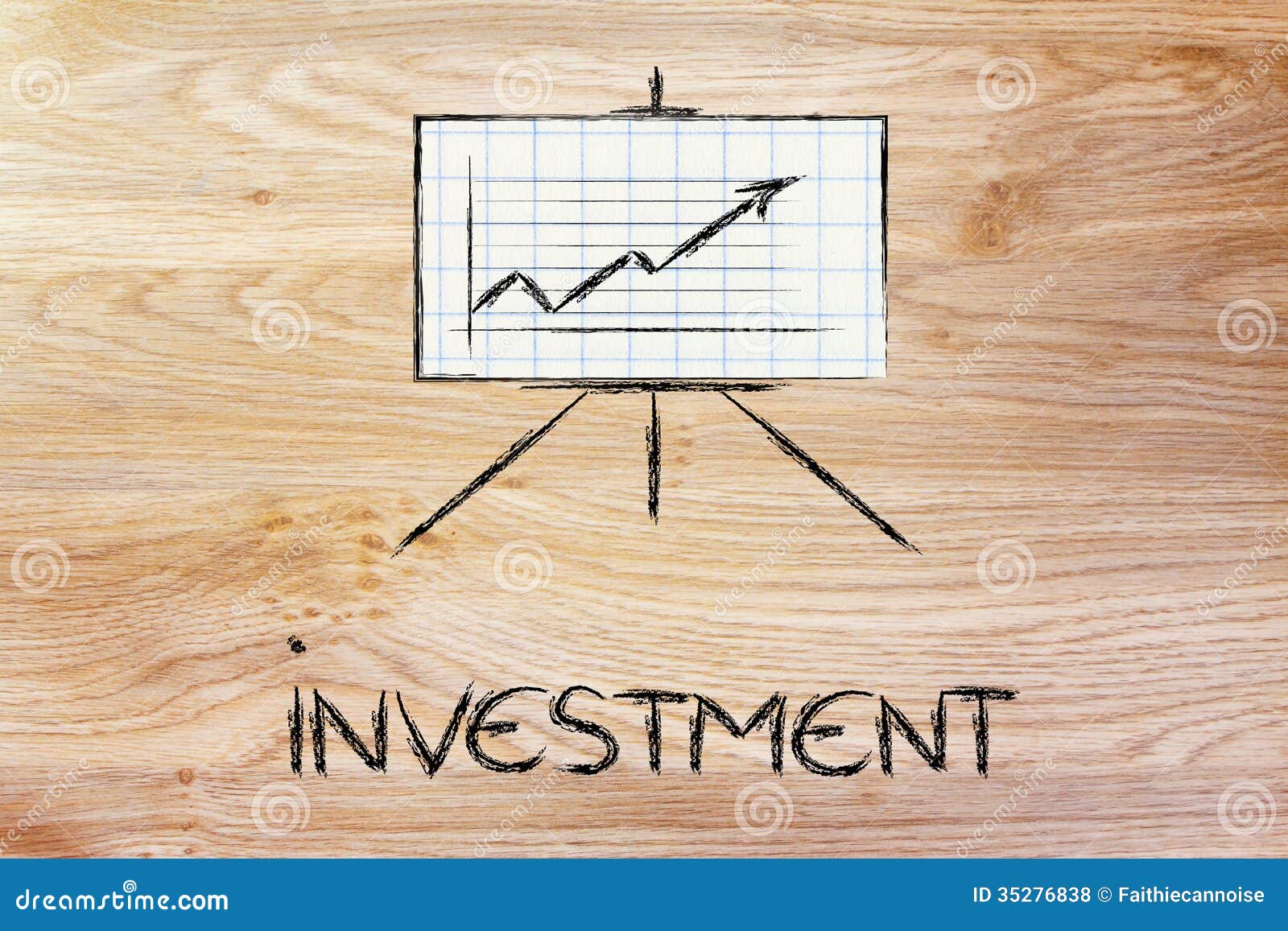 Meeting Room Whiteboard Stand with Positive Stats Graph Stock Photo ...