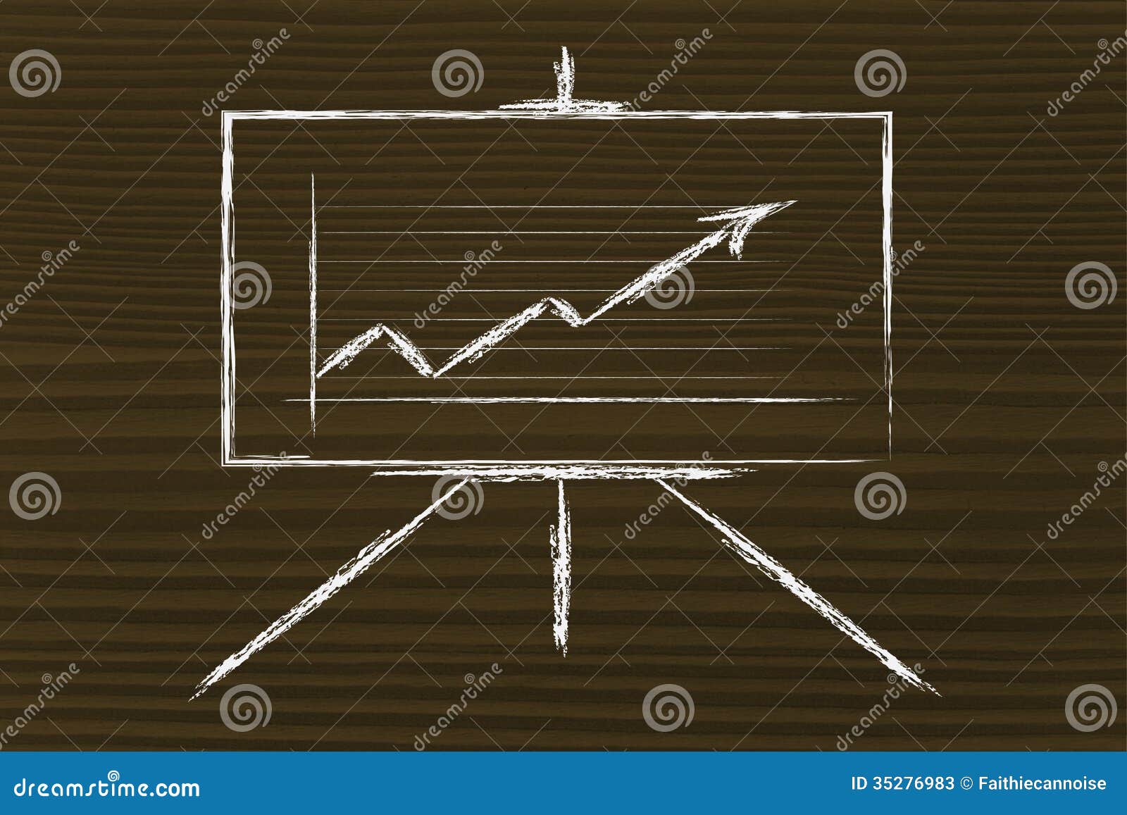 Meeting Room Whiteboard Stand with Positive Stats Graph Stock Image ...