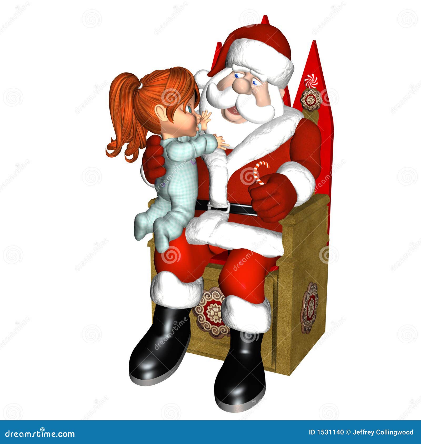 Meeting Santa 3 - it S Real Stock Illustration - Illustration of gift ...