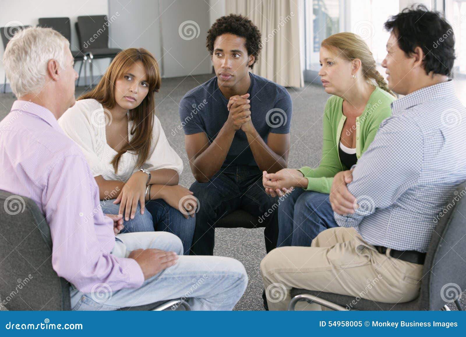 Meeting of Support Group stock image. Image of fifties - 54958005