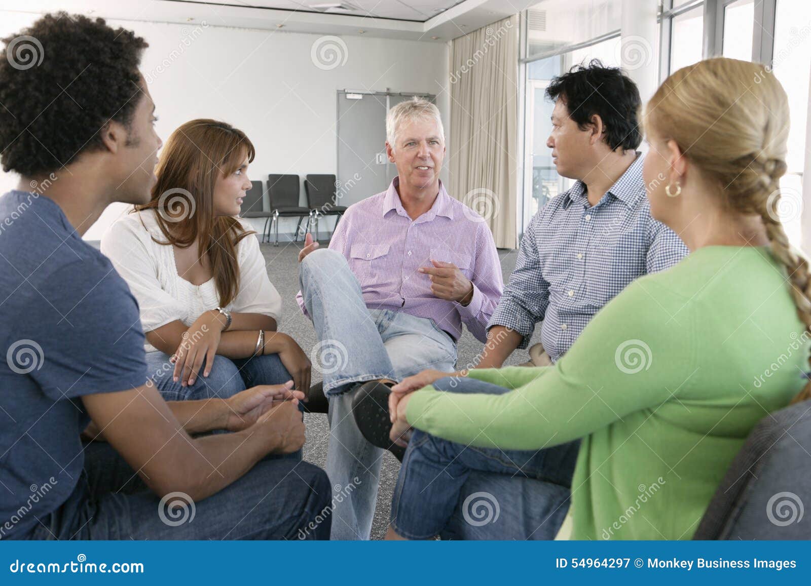 Meeting of Support Group stock image. Image of fifties - 54964297