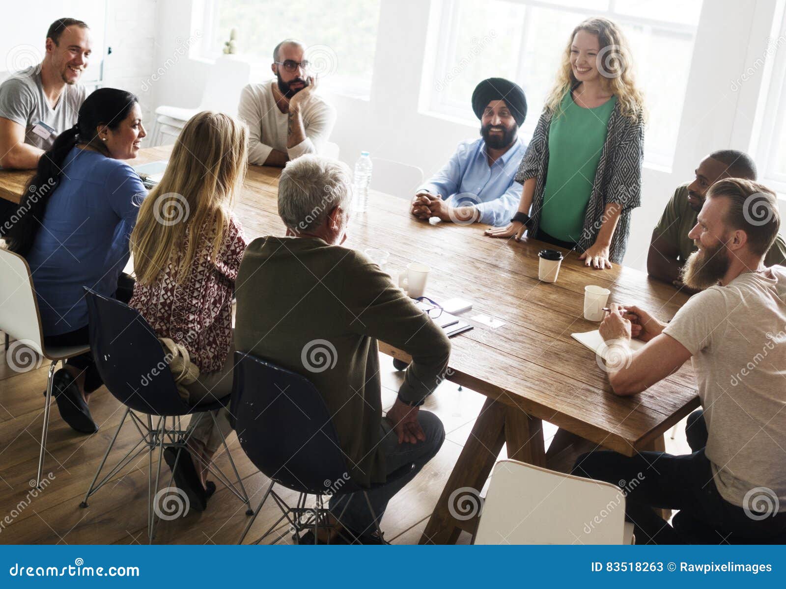 Meeting Table Networking Sharing Concept Stock Image - Image of event ...