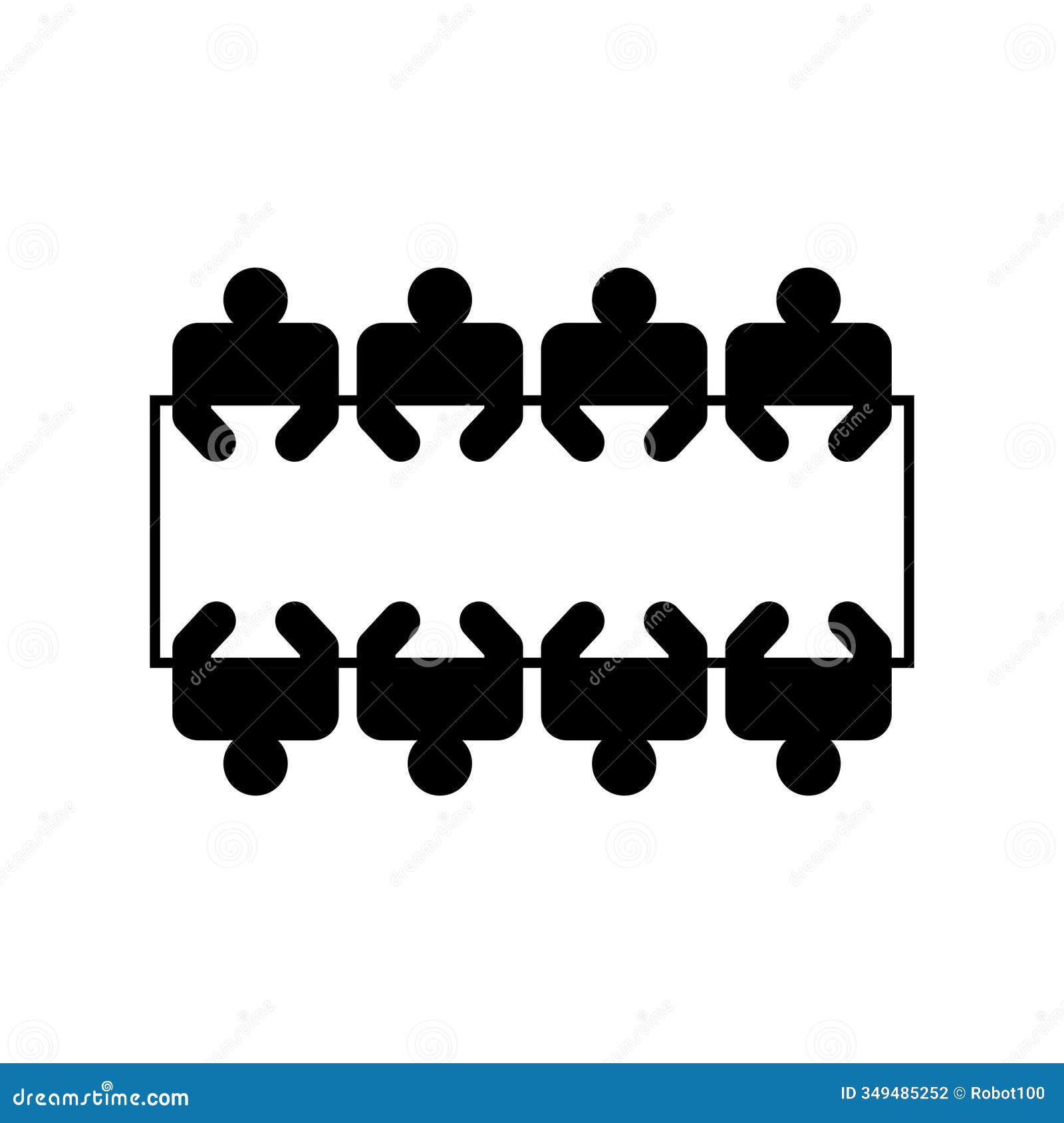 Meeting at Table Sign. Conference in Office Symbol Stock Illustration ...