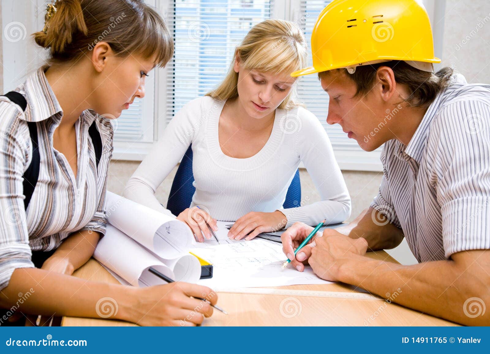 Meeting the Team of Engineers Stock Image - Image of contractor ...