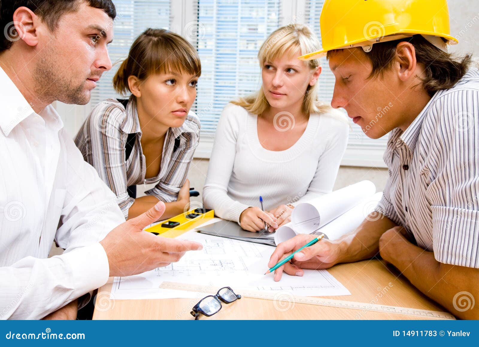 Meeting the Team of Engineers Stock Image - Image of caucasian ...