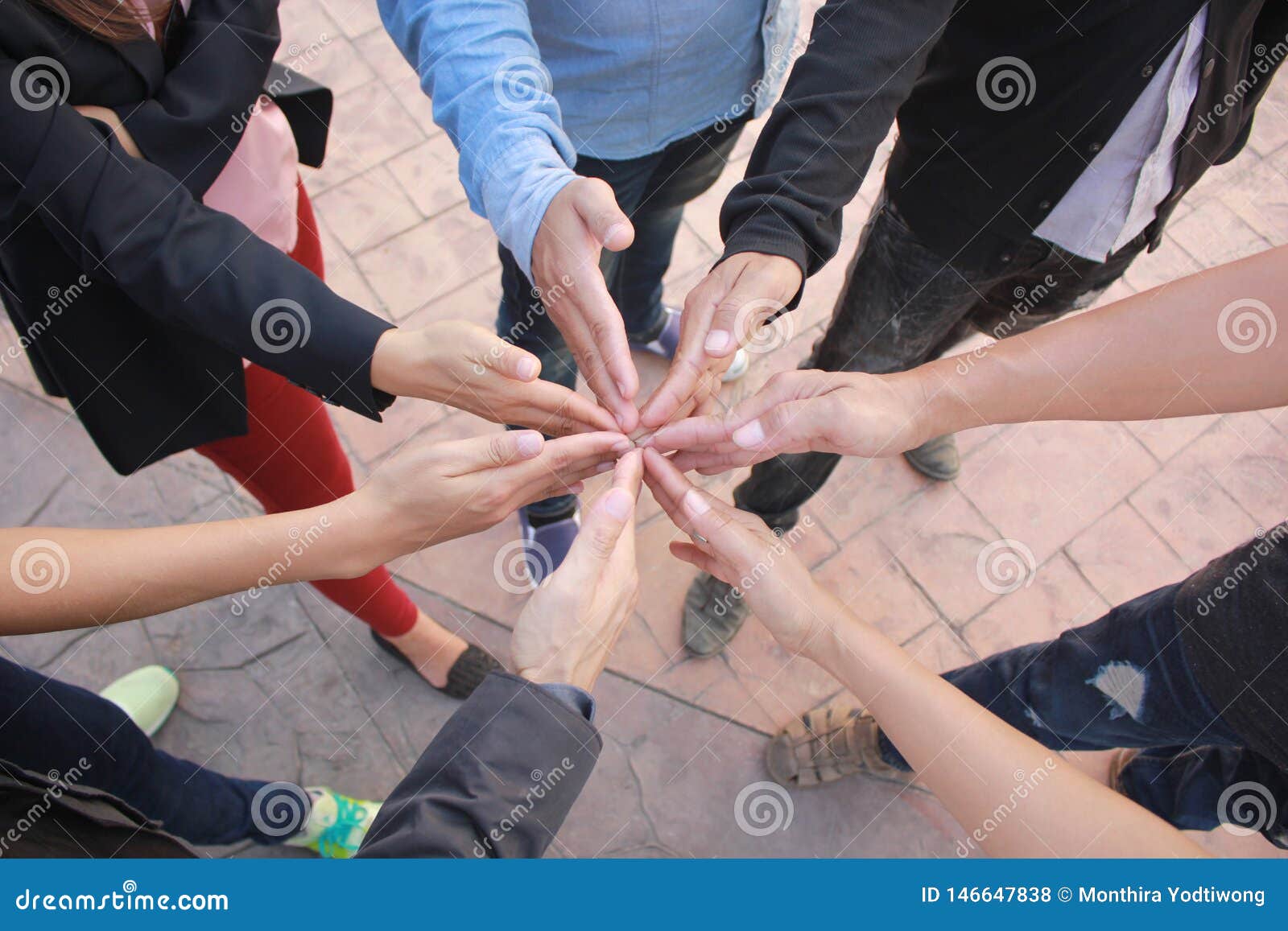 Meeting Teamwork Concept,Friendship,Group Business People with Stack of ...