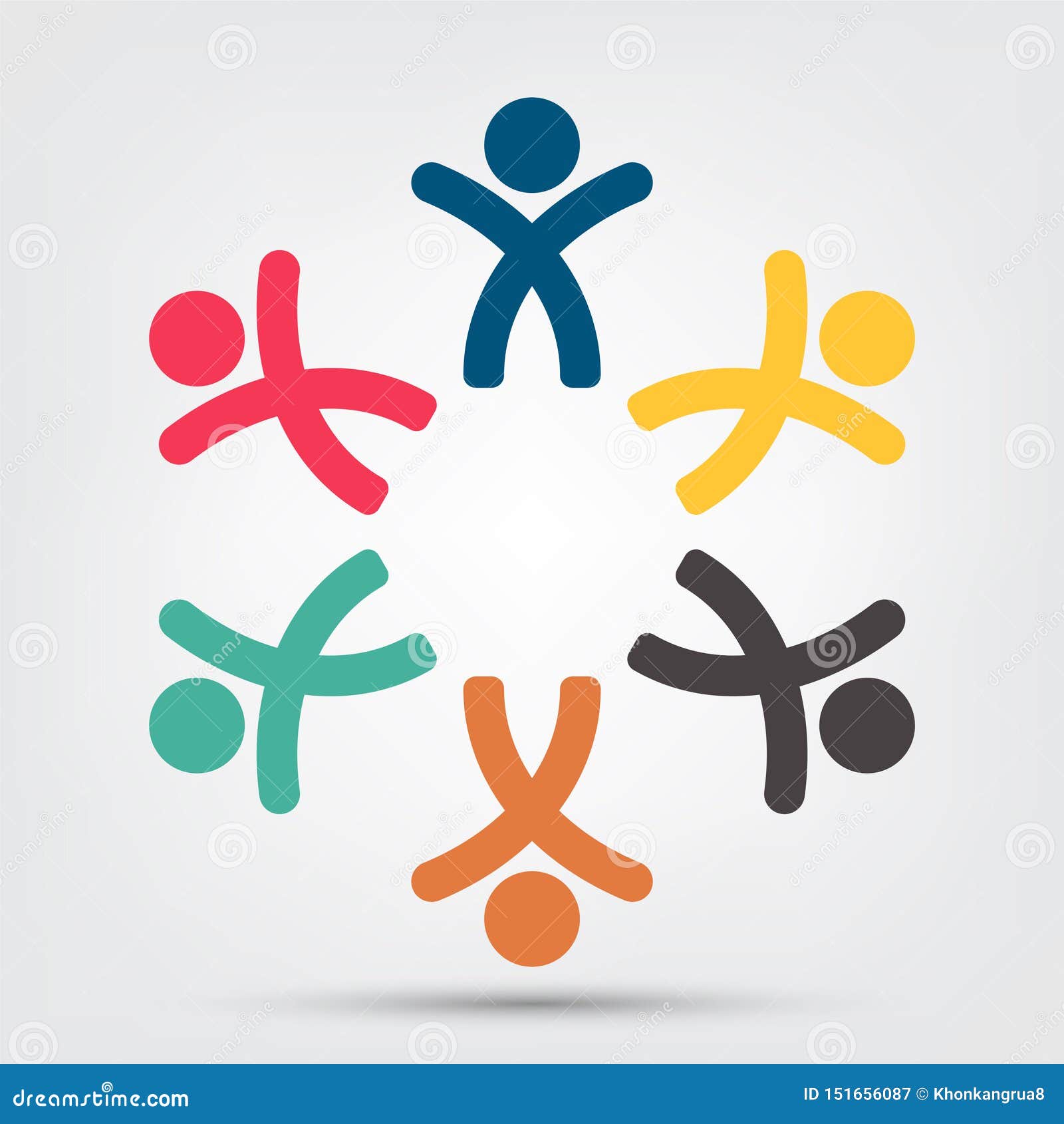 Meeting Teamwork Room People Logo.group of Six Persons in Circle ...