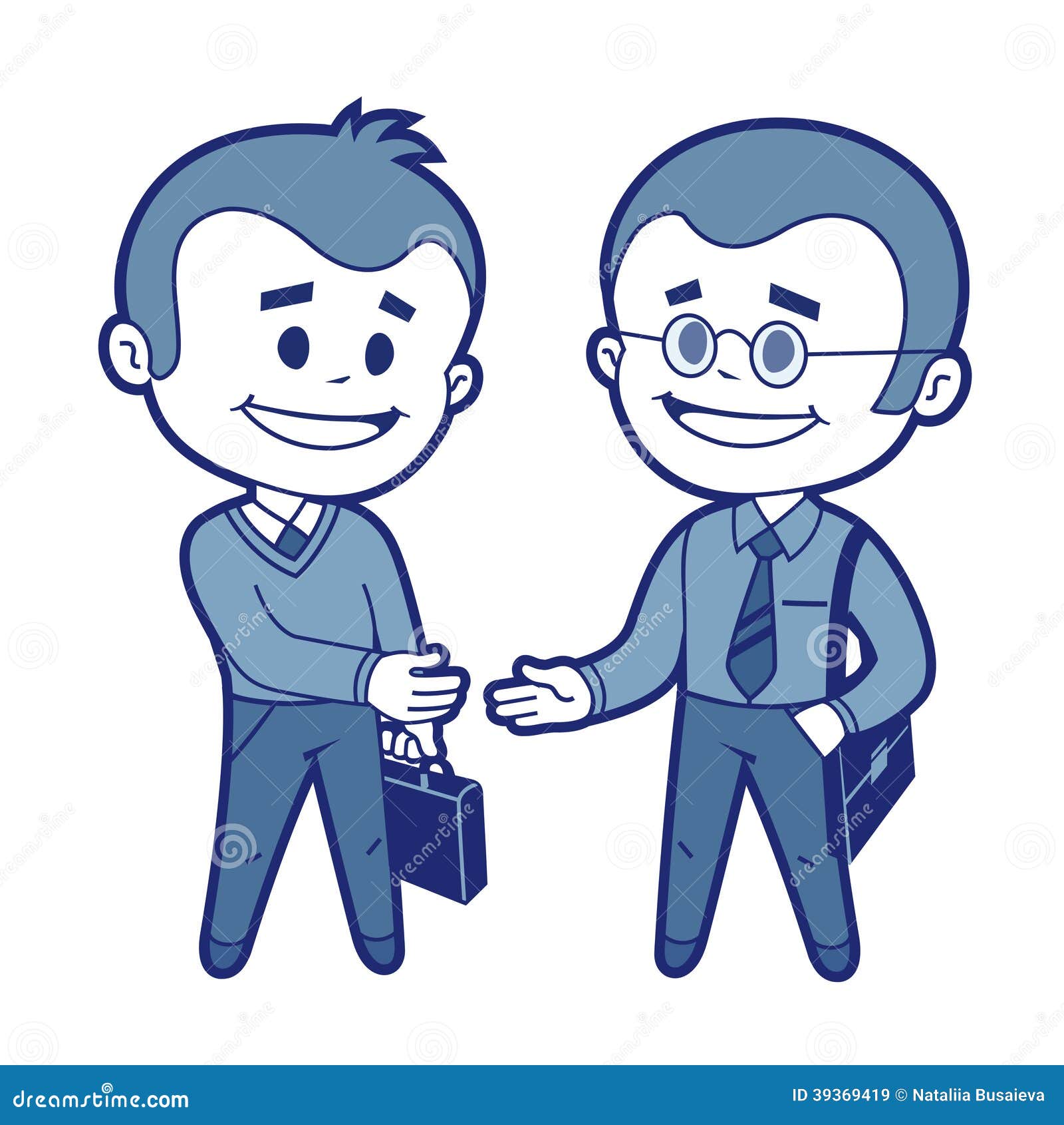 Meeting of two businessmen stock vector. Illustration of suit - 39369419