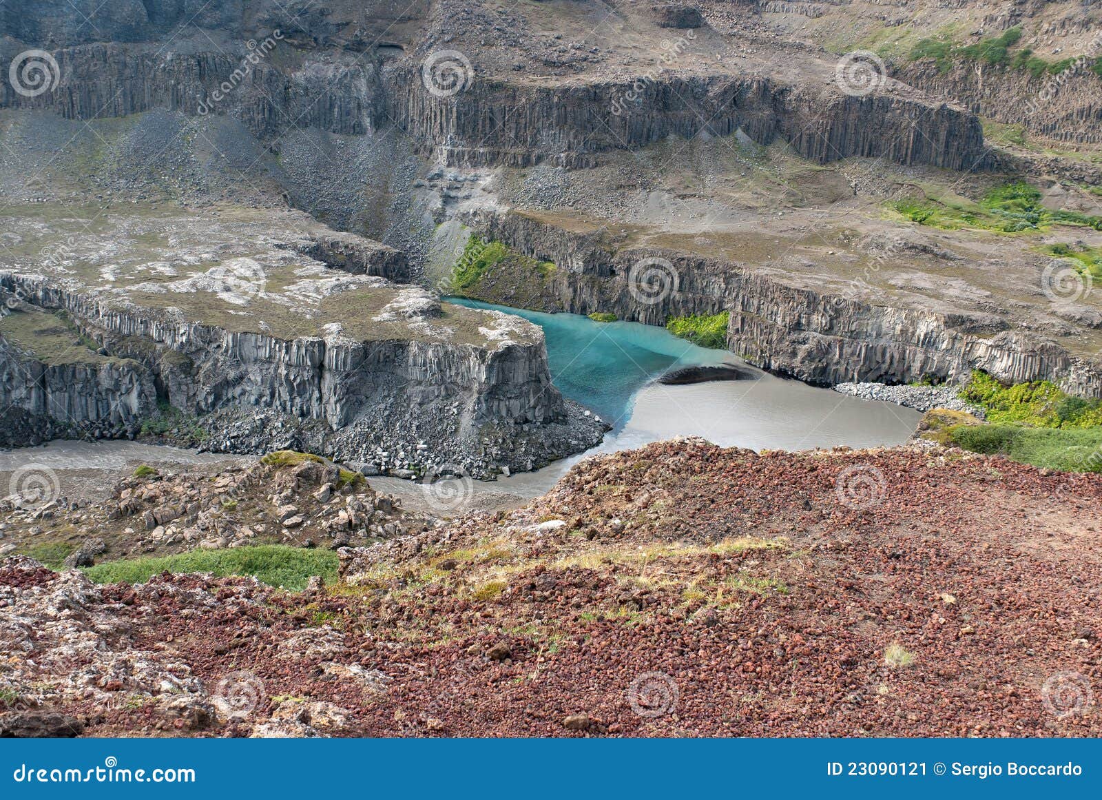 Meeting of Two Rivers in Iceland Stock Image - Image of rocks, stone ...