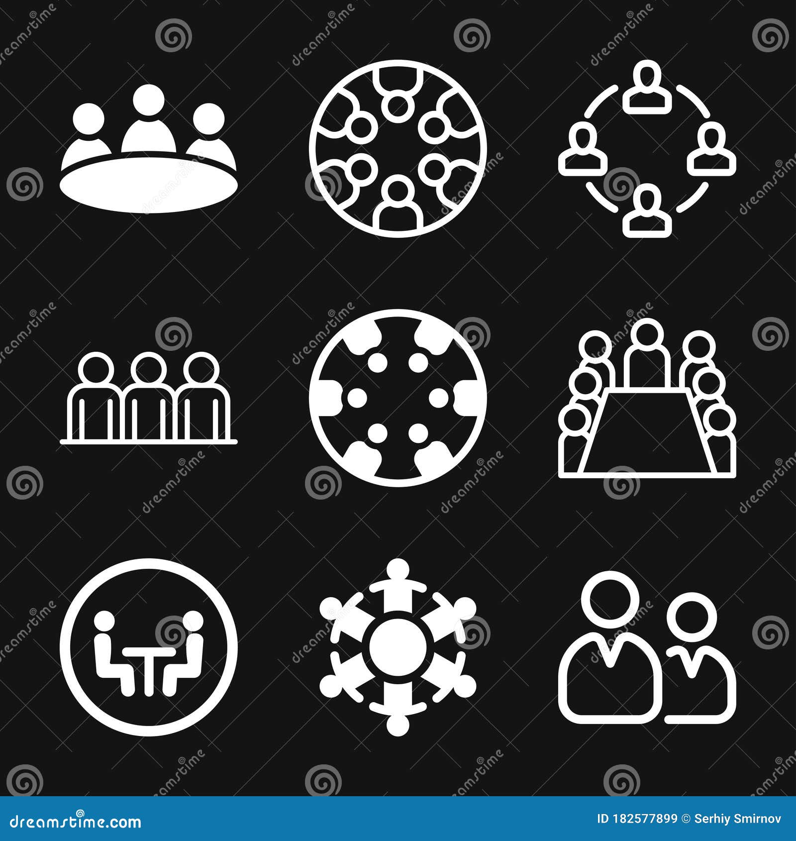 Meeting Vector Icon. Management and Human Resource Icons Stock ...