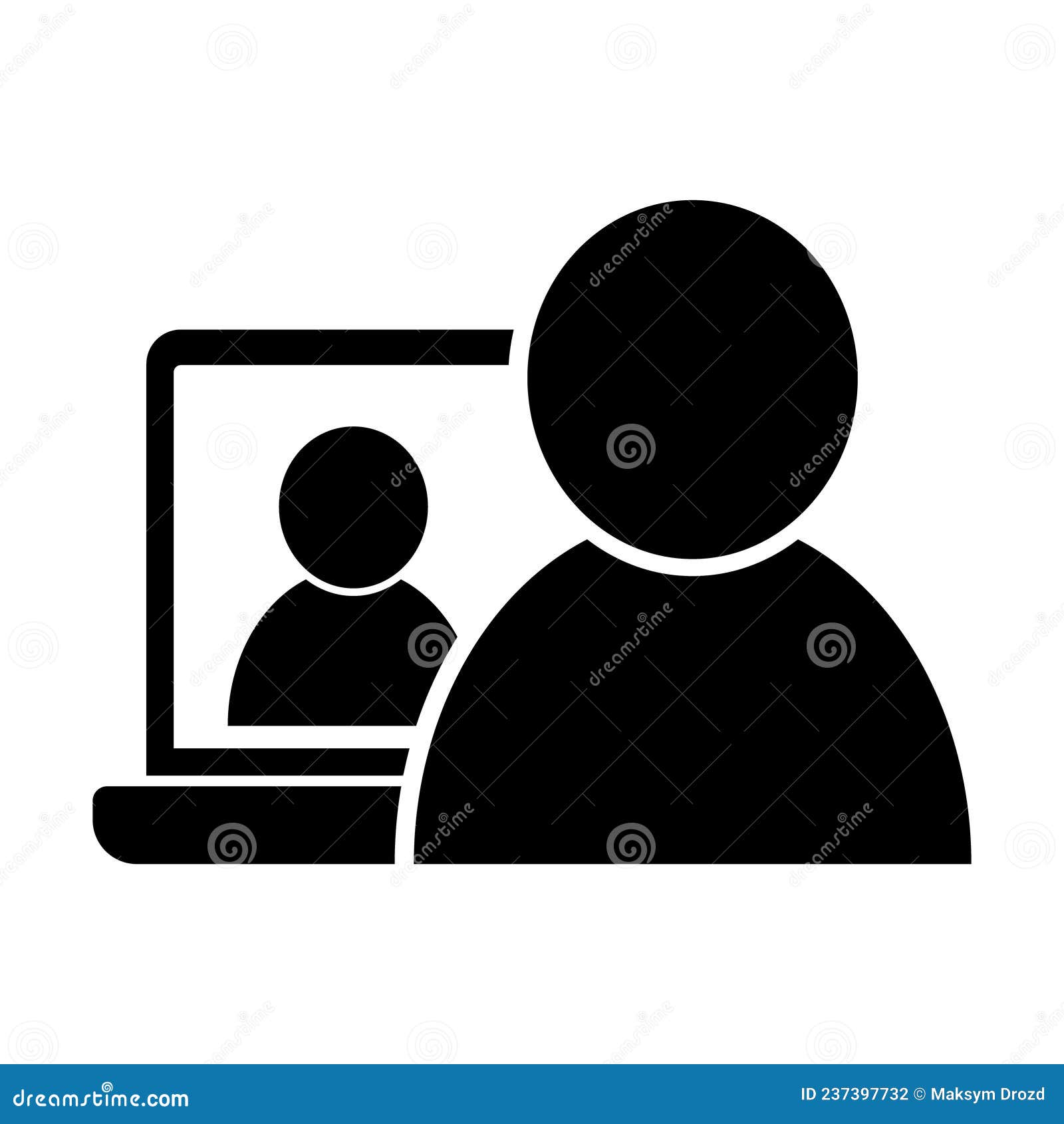 Meeting Webinar Icon Isolated on White Background, Black and White ...