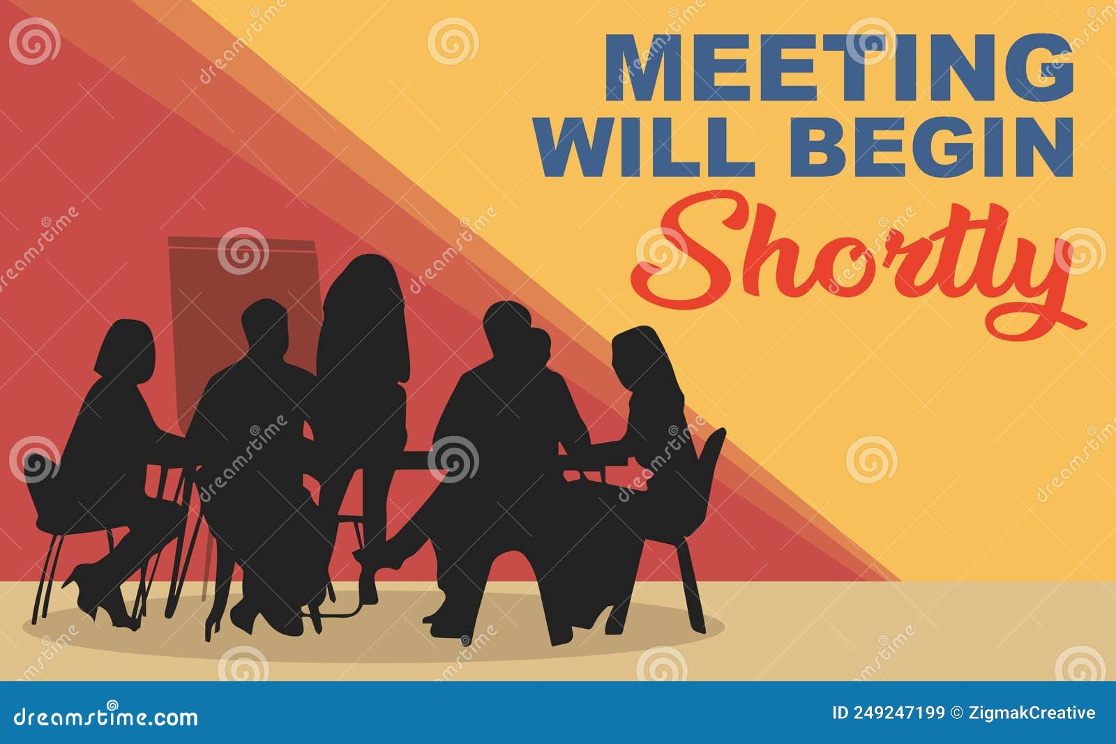 Meeting Will Begin Shortly Poster Stock Illustration - Illustration of ...