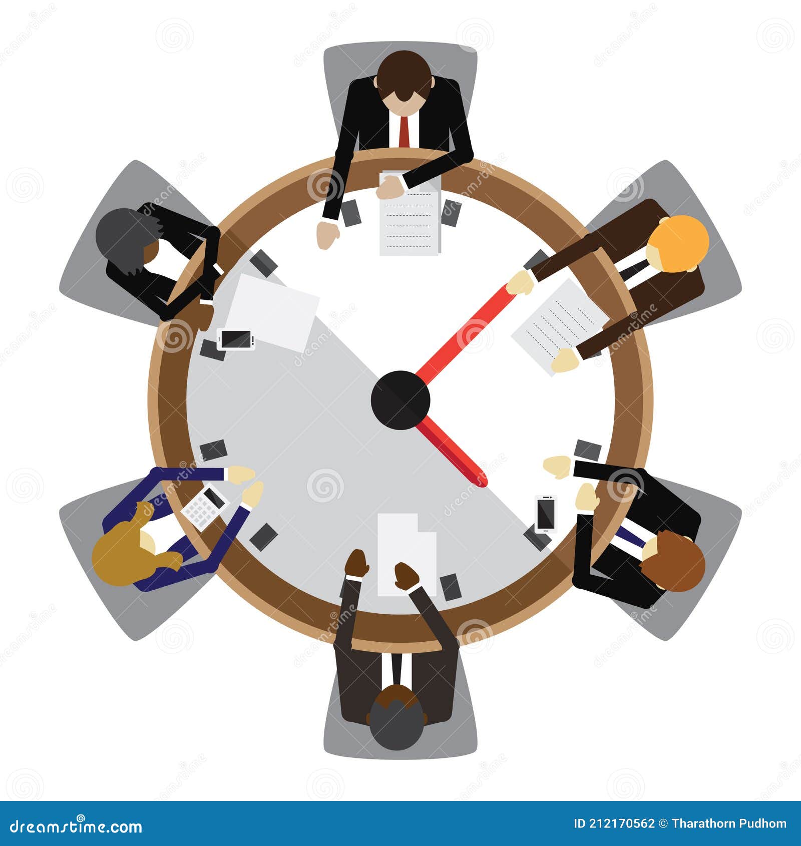 Meeting on Working Time Together Stock Vector - Illustration of ...
