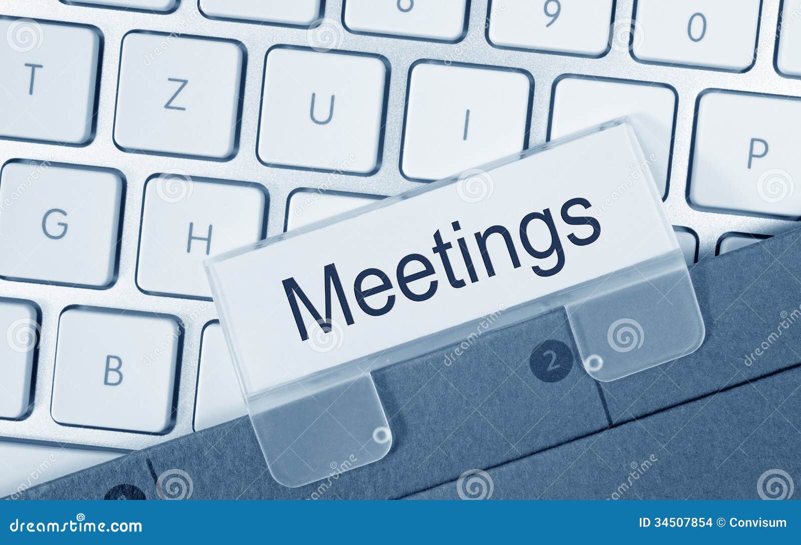Meetings Folder on Computer Stock Photo - Image of folder, business ...