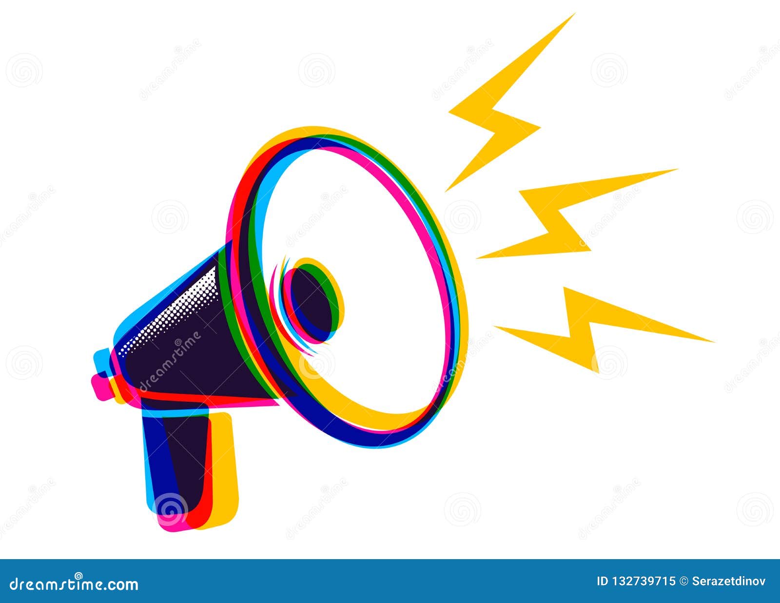 Megáfono Del Vector En Estilo De CMYK Ilustración del Vector ...