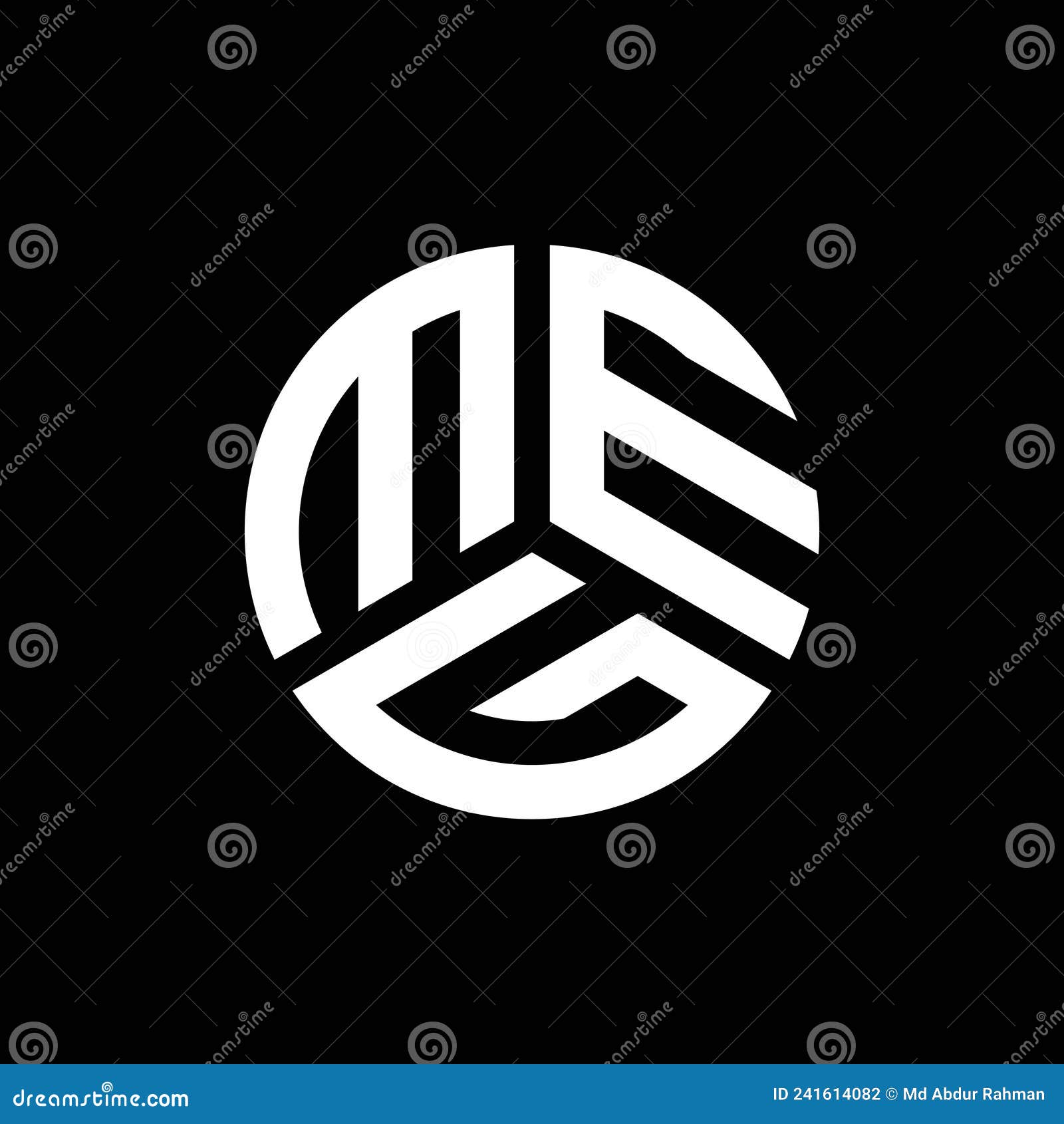 MEG Letter Logo Design On Black Background. MEG Creative Initials ...