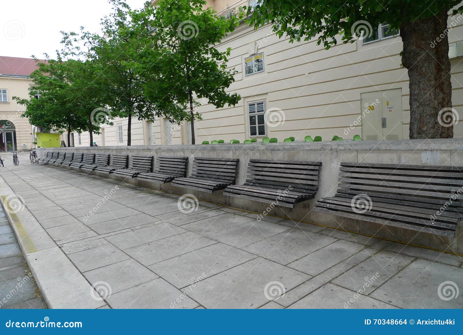 Mega Bench on a Street in Vienna Stock Photo - Image of term, alley ...