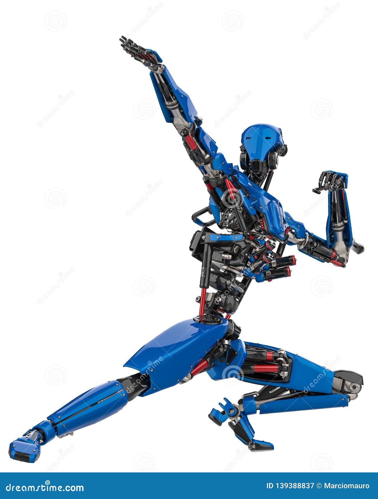 Mega Blue Robot Super Drone In A White Background Stock Illustration ...