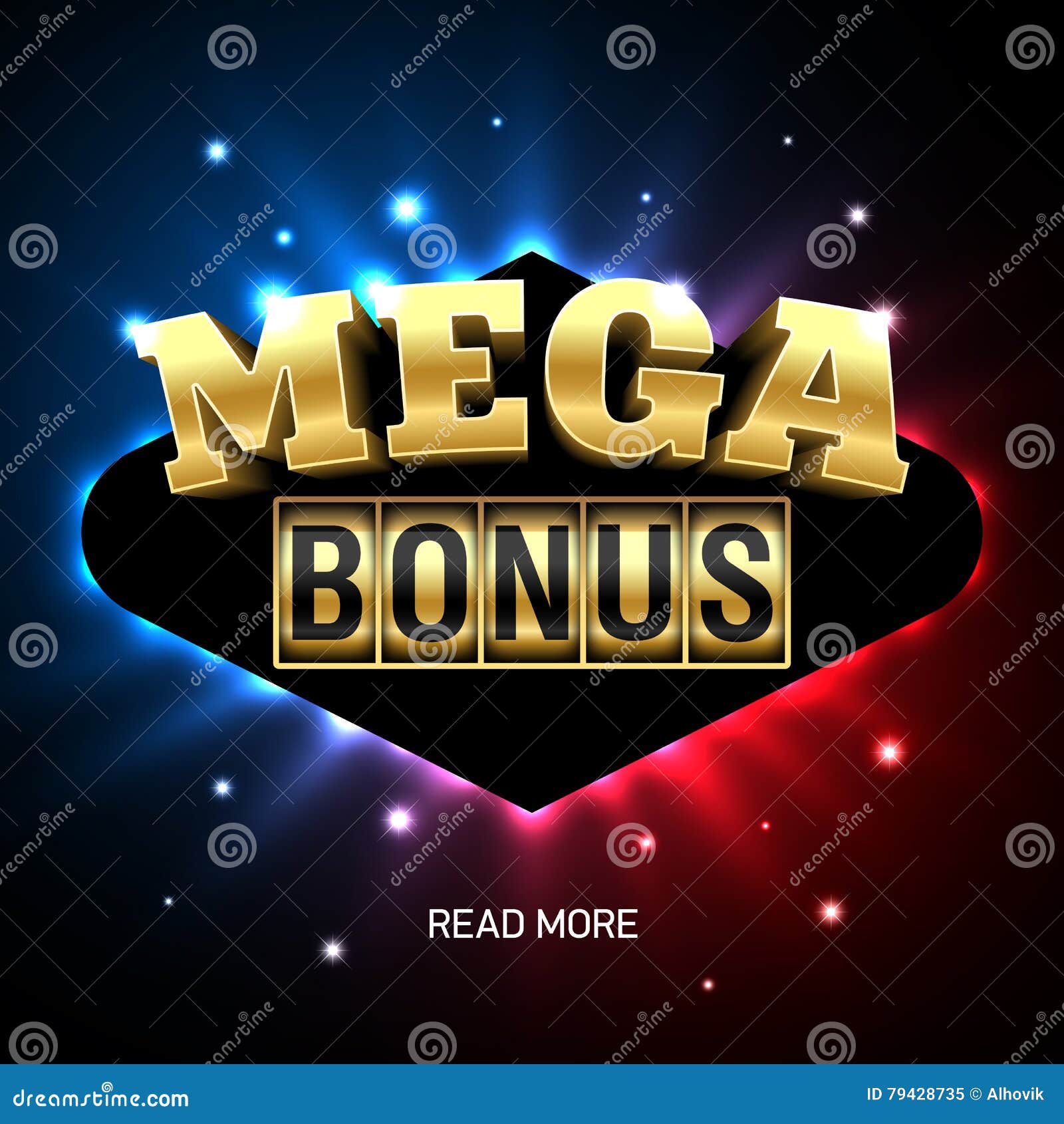 Mega Bonus casino banner stock vector. Illustration of advertising ...