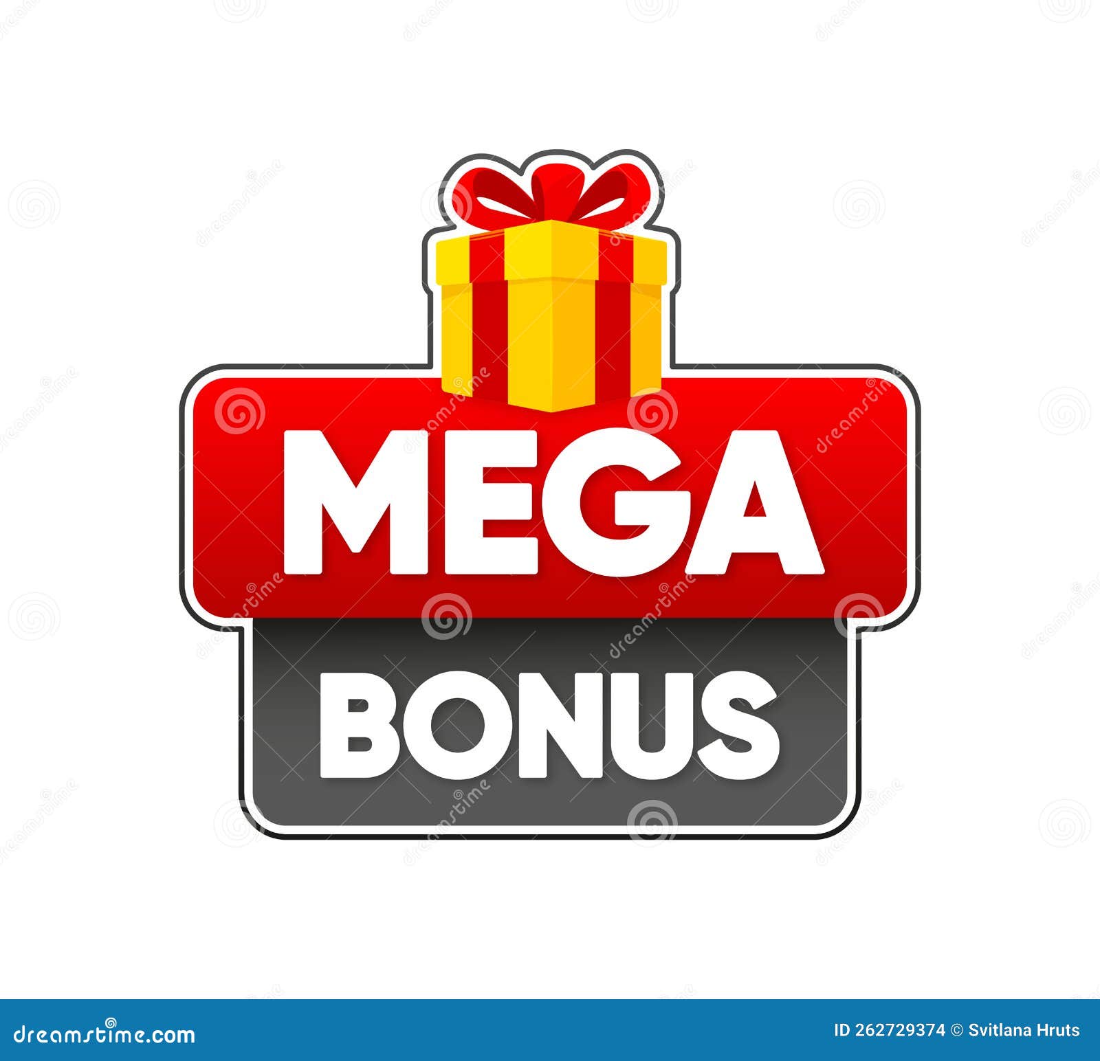 Mega Bonus Enter To Win. Gift Box Banner. Vector Illustration. Stock ...