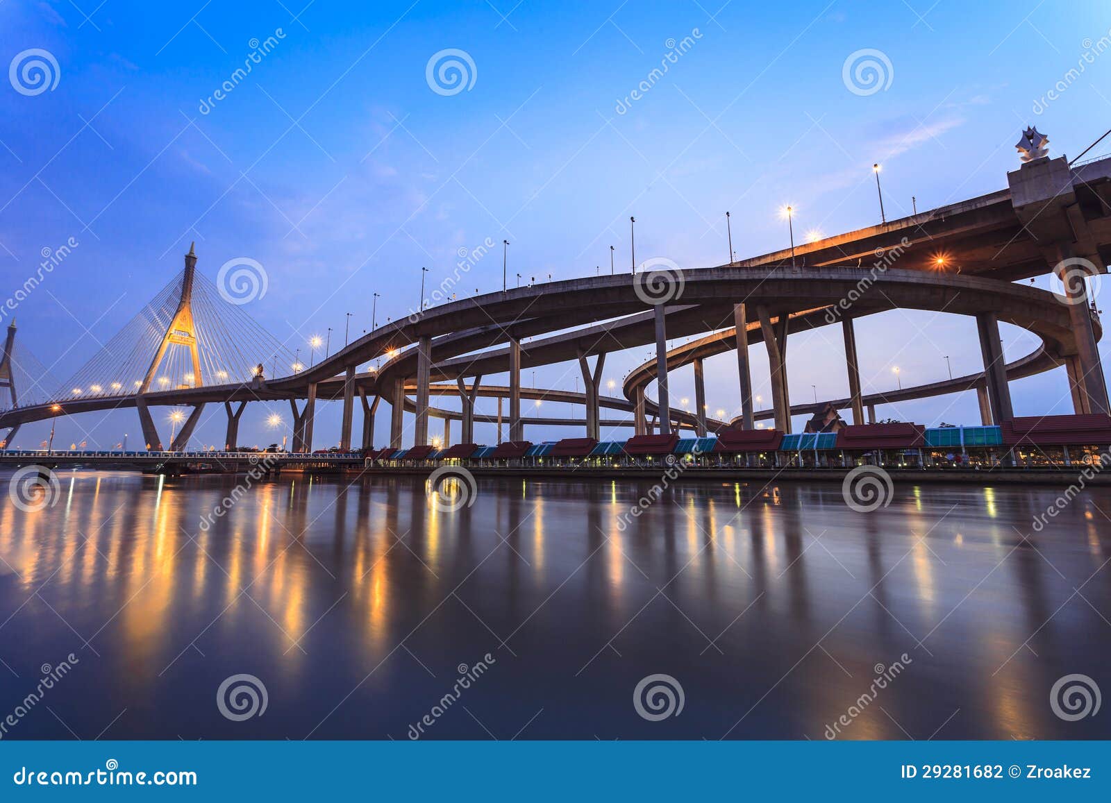Mega Bridge stock photo. Image of historic, sunset, cruise - 29281682