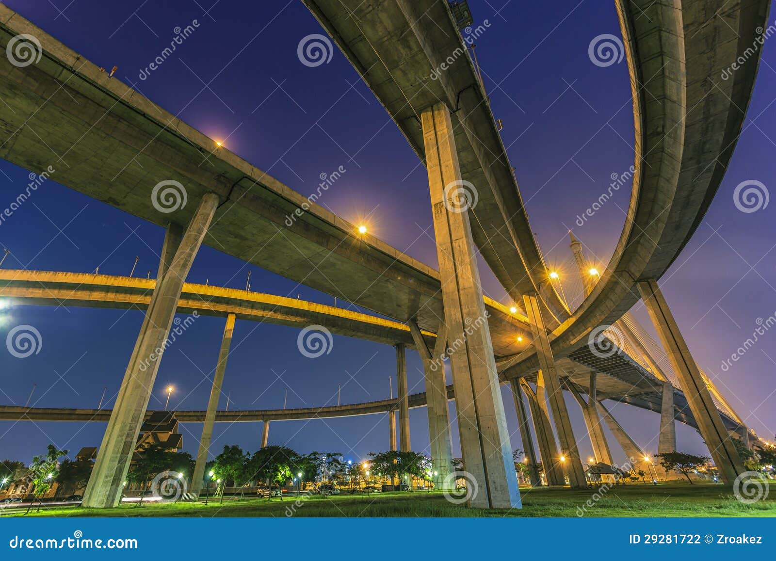 Mega Bridge stock photo. Image of landscape, grass, highway - 29281722