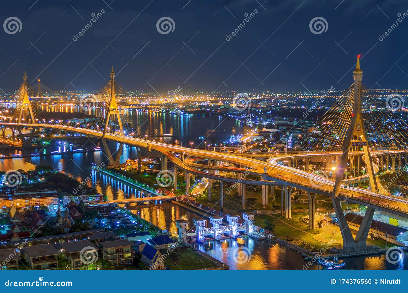 Mega Bridge stock photo. Image of building, landscape - 174376560