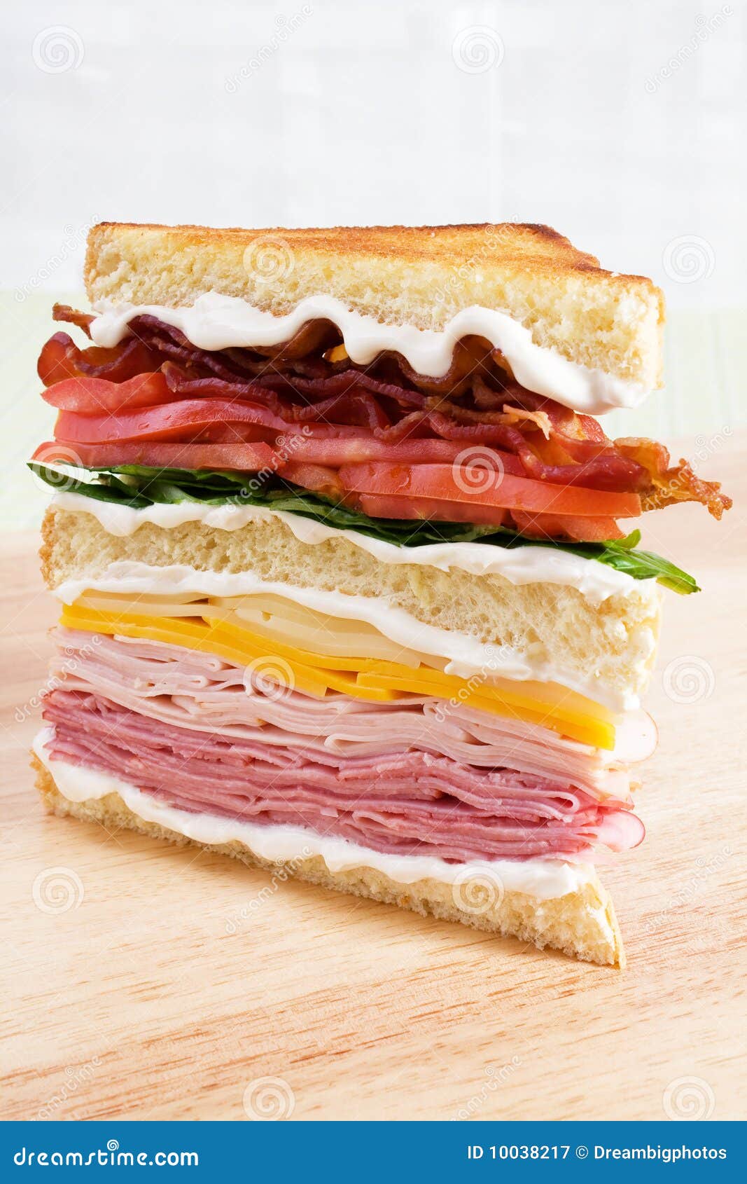 Mega Club Sandwich stock image. Image of tomatoes, turkey - 10038217