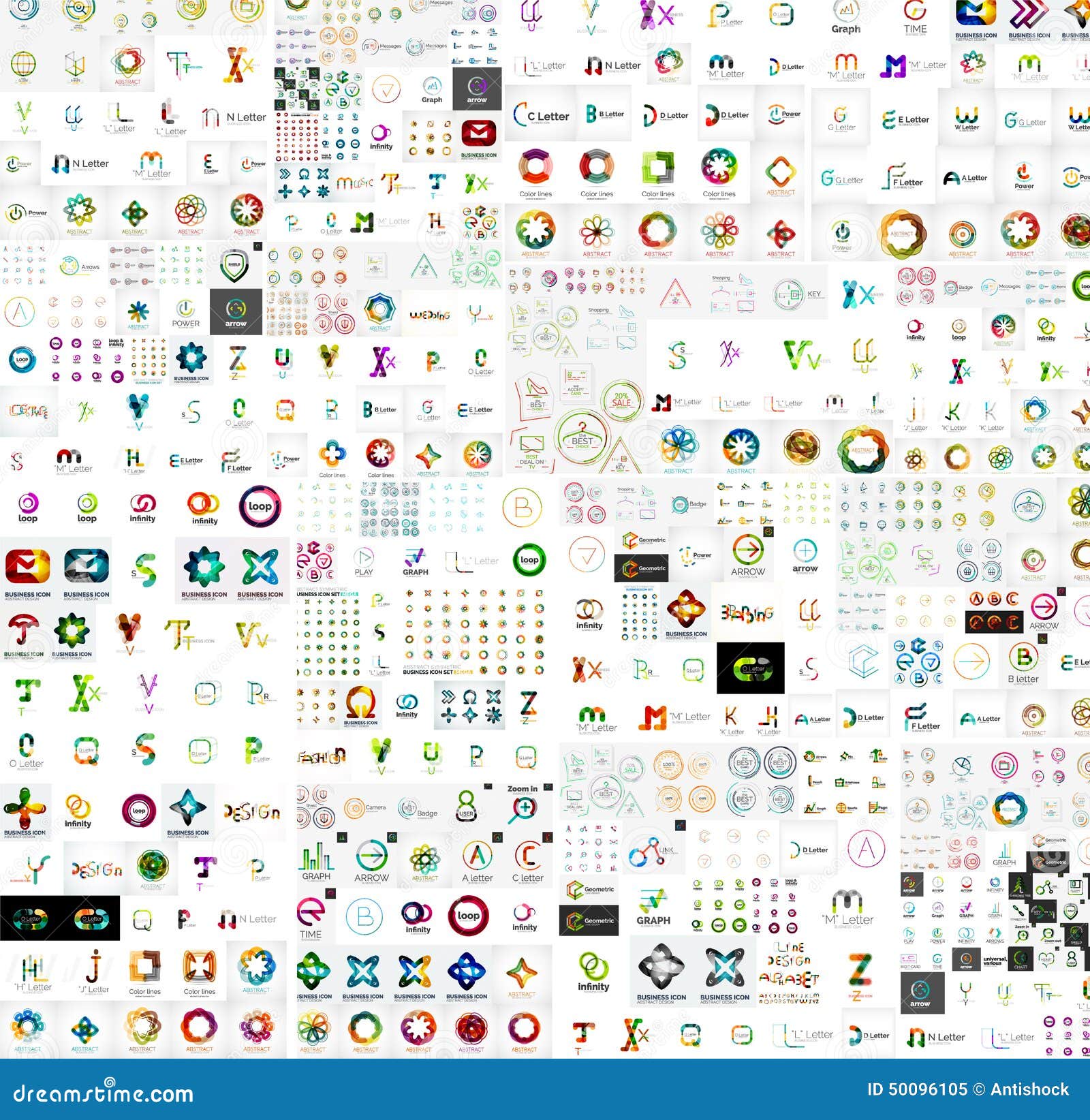 Mega Collection of Abstract Company Logo Designs Stock Vector ...