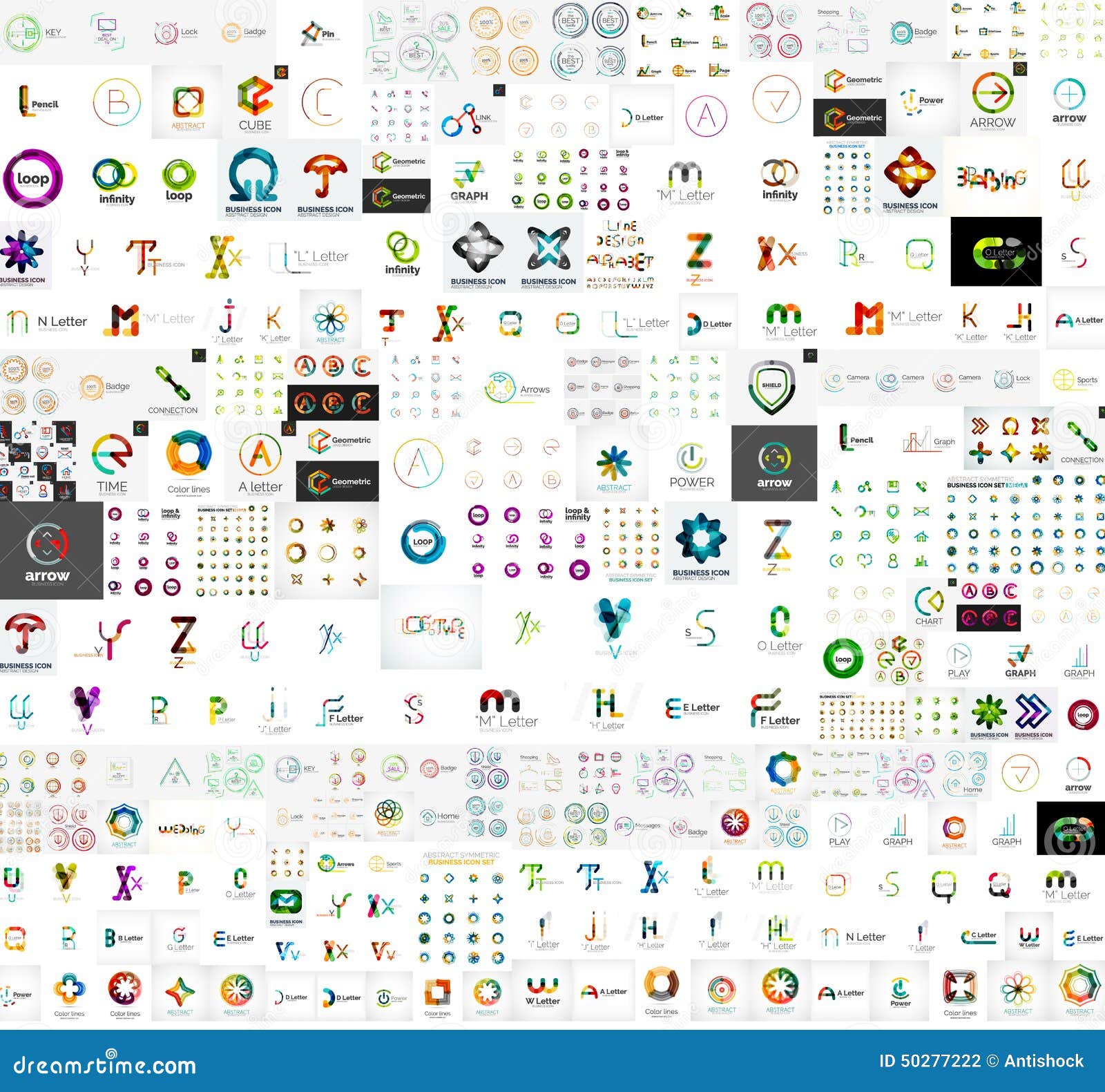 Mega Collection of Abstract Company Logo Designs Stock Vector ...