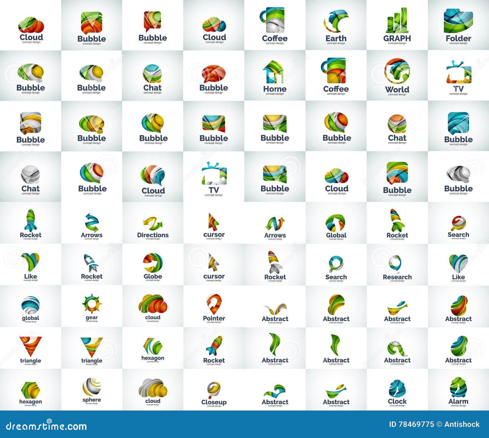 Mega Collection of Abstract Company Logos Stock Vector - Illustration ...