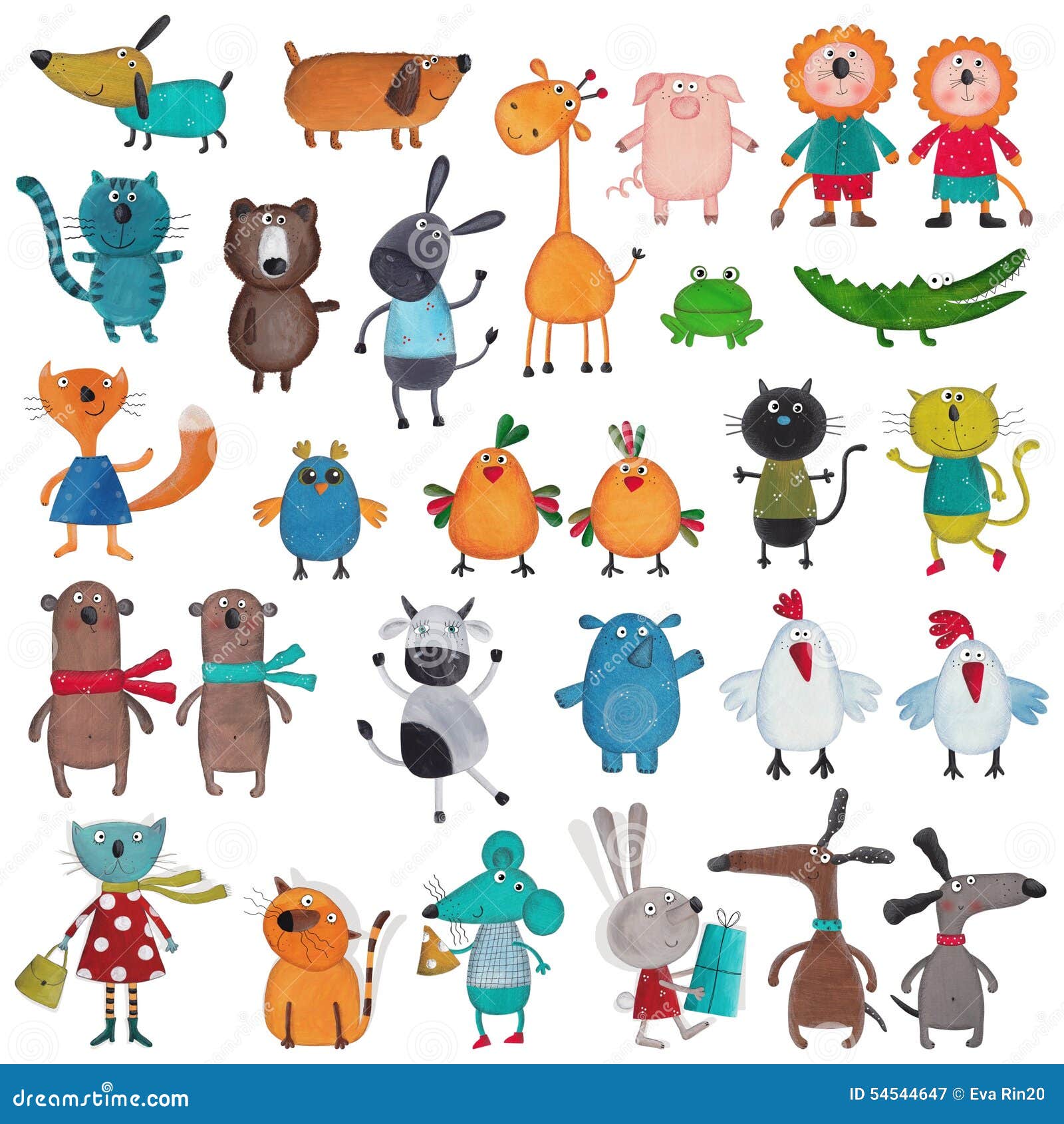 Mega Collection of Cartoon Pets Stock Illustration - Illustration of ...