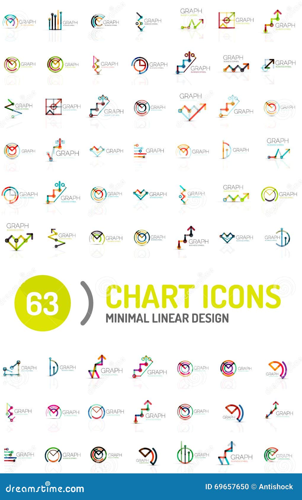 Mega Collection of Chart Business Logos Stock Vector - Illustration of ...