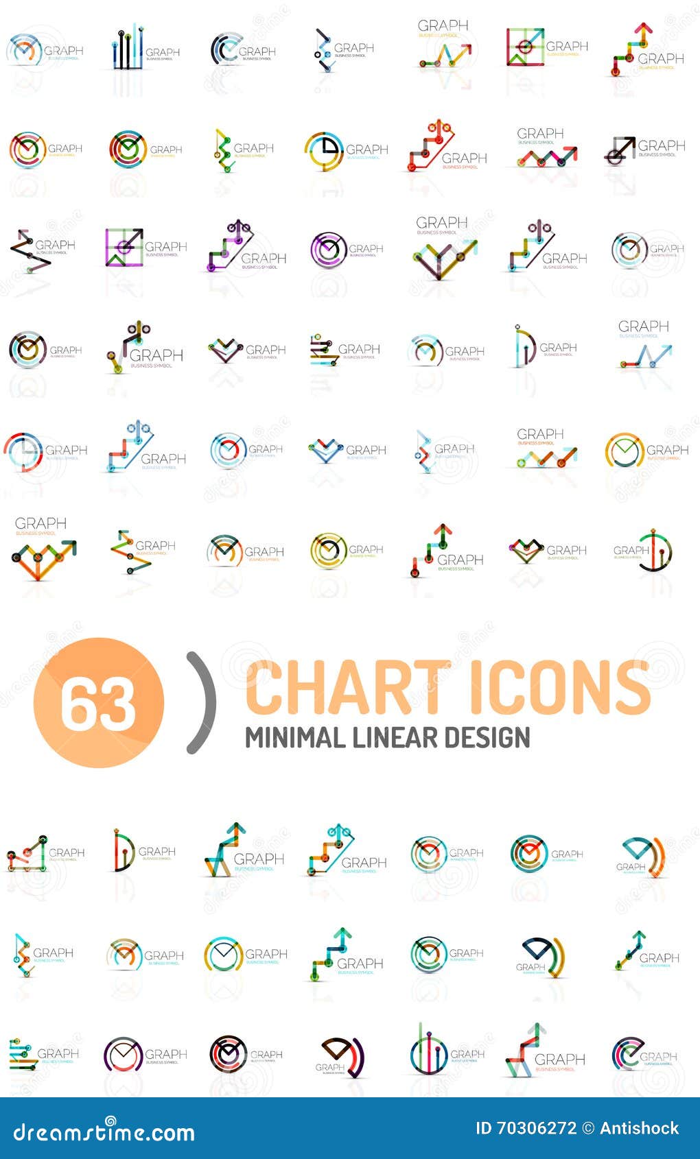 Collection Of Chart Logos Vector Illustration | CartoonDealer.com #71122480