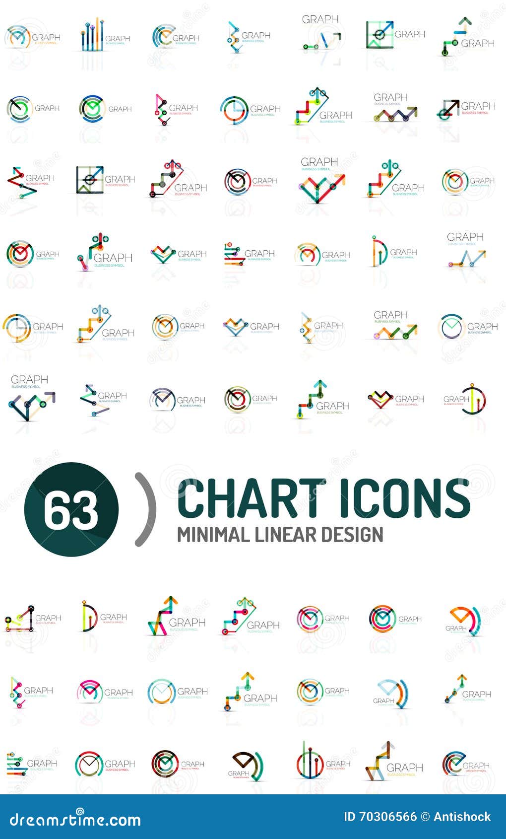 Collection Of Chart Logos Vector Illustration | CartoonDealer.com #71122480