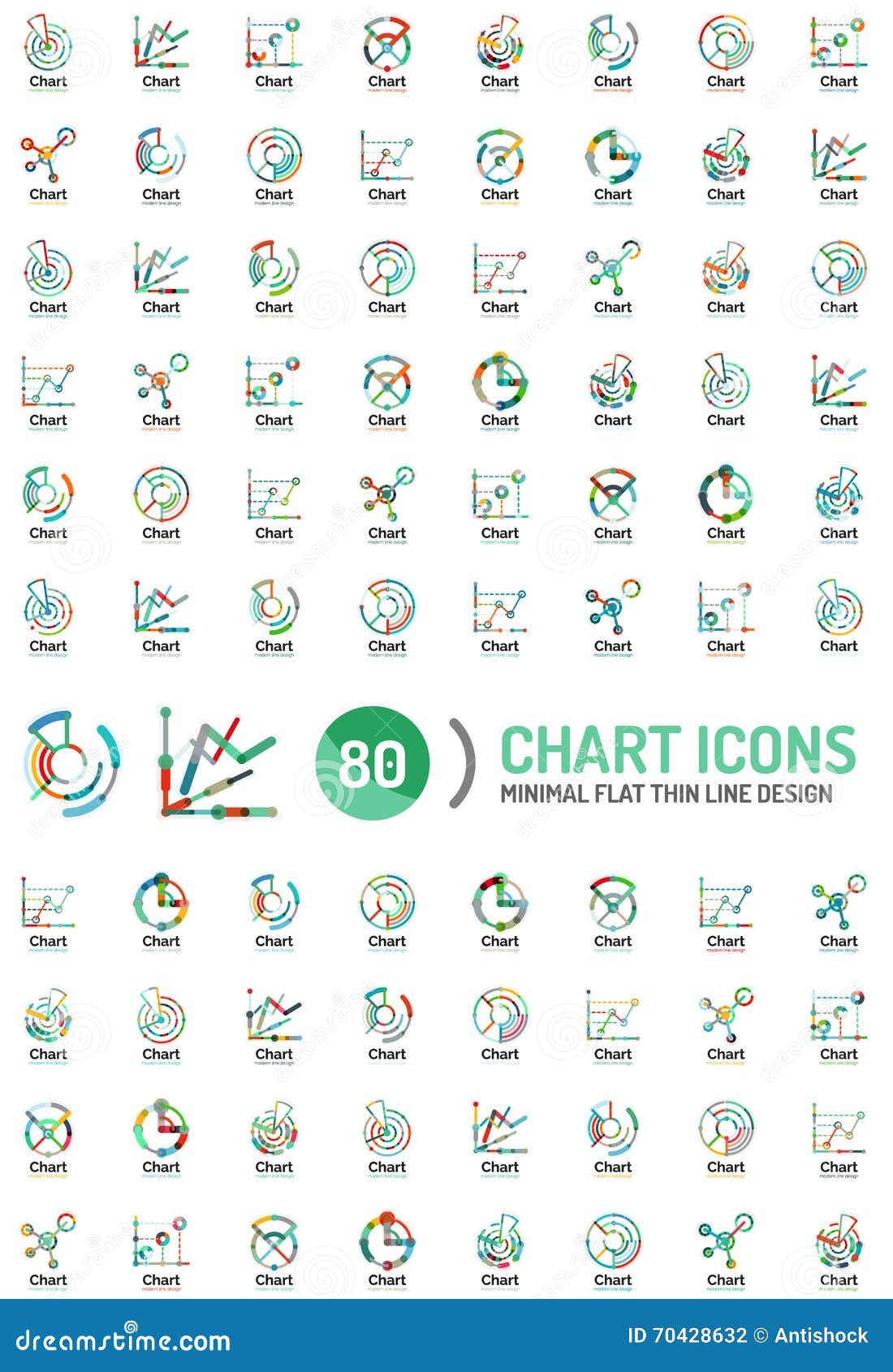 Collection Of Chart Logos Vector Illustration | CartoonDealer.com #71122480