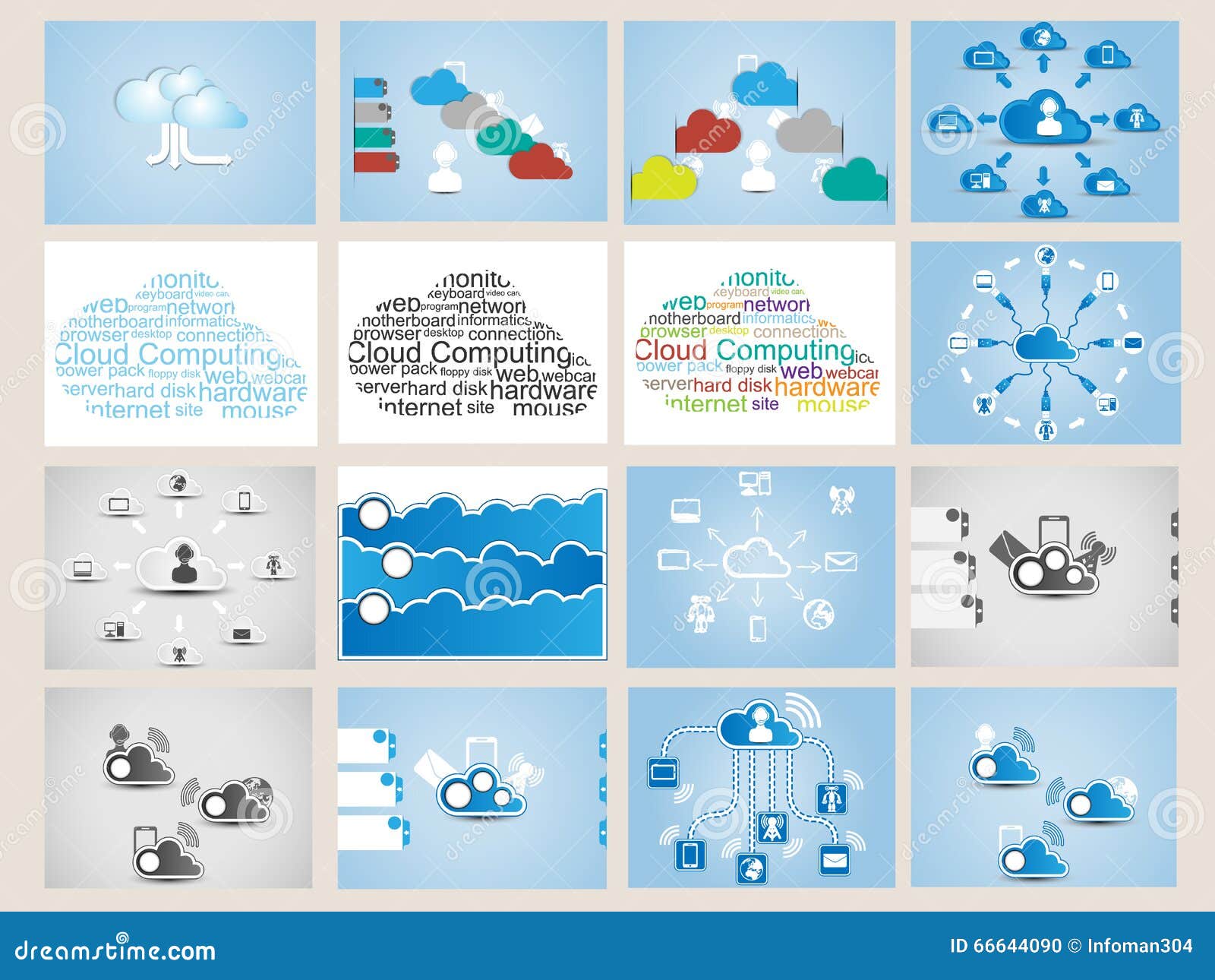 Mega Collection Cloud Infographic Stock Vector - Illustration of ...