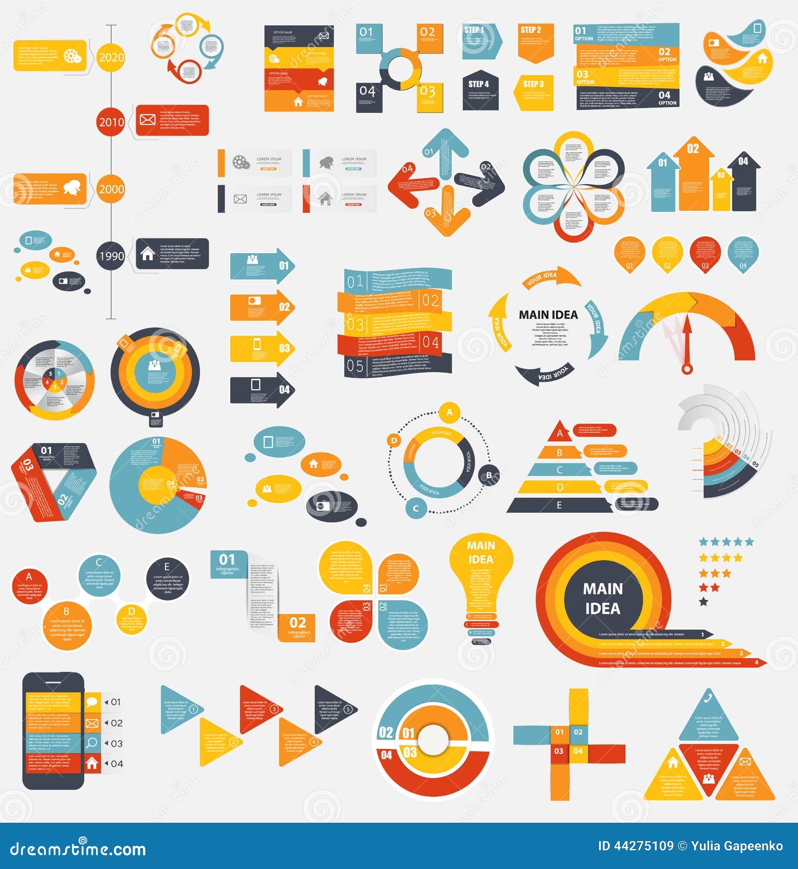 Mega Collection of Flat Infographic Templates for Stock Vector ...