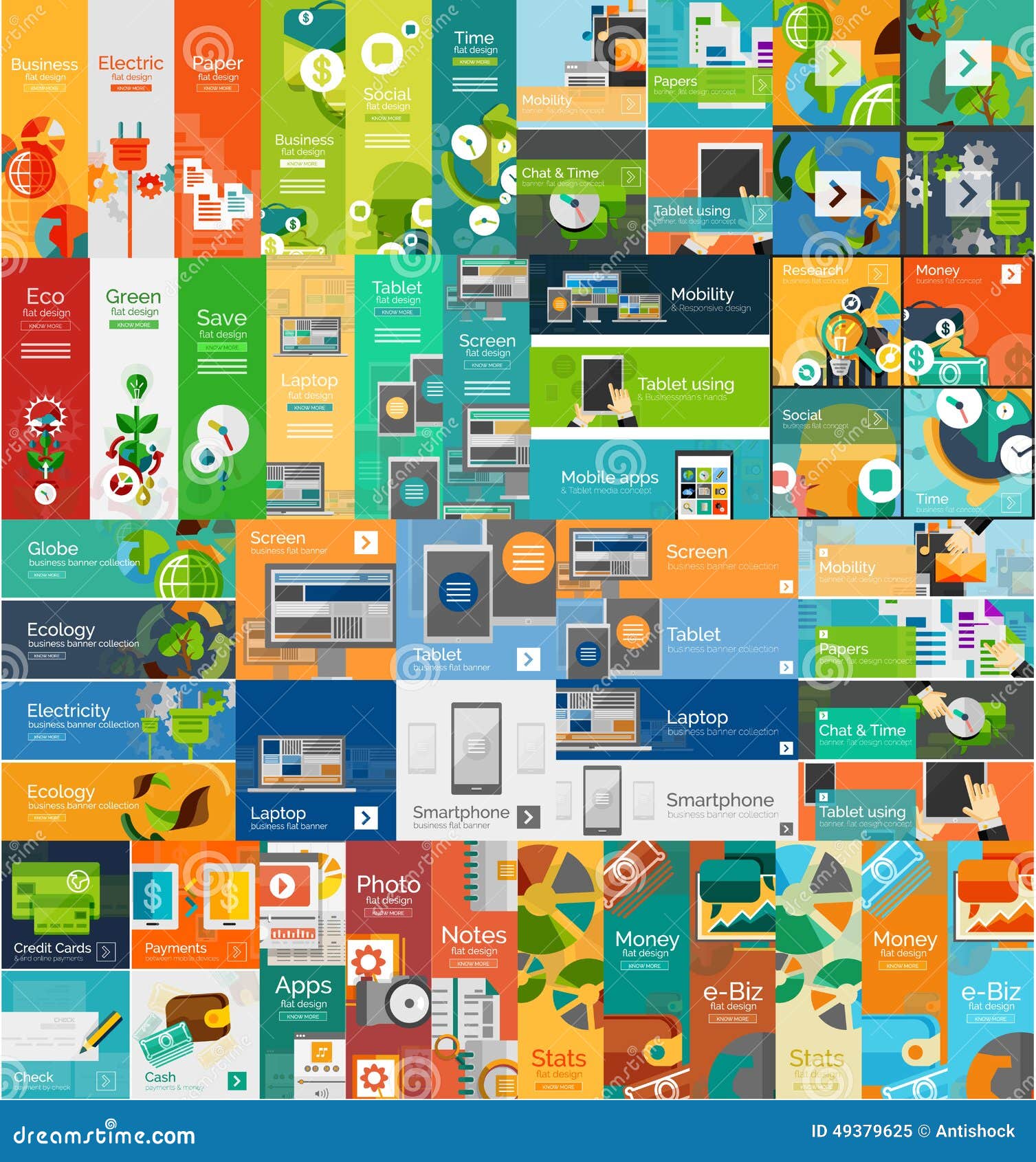 Mega Collection of Flat Web Infographic Concepts Stock Vector ...