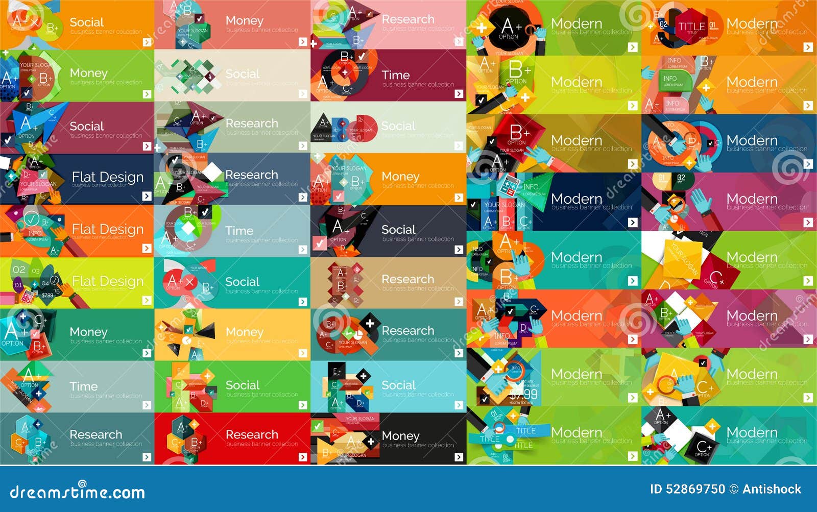 Mega Collection of Flat Web Infographic Concepts Stock Vector ...