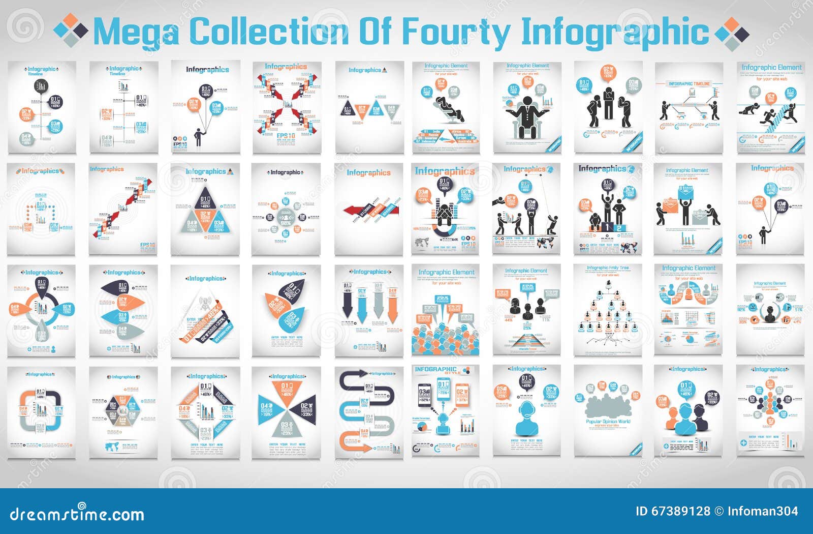 Mega Set Of Option Step By Step Vertical Schedule, Tab, Banner, Bar ...