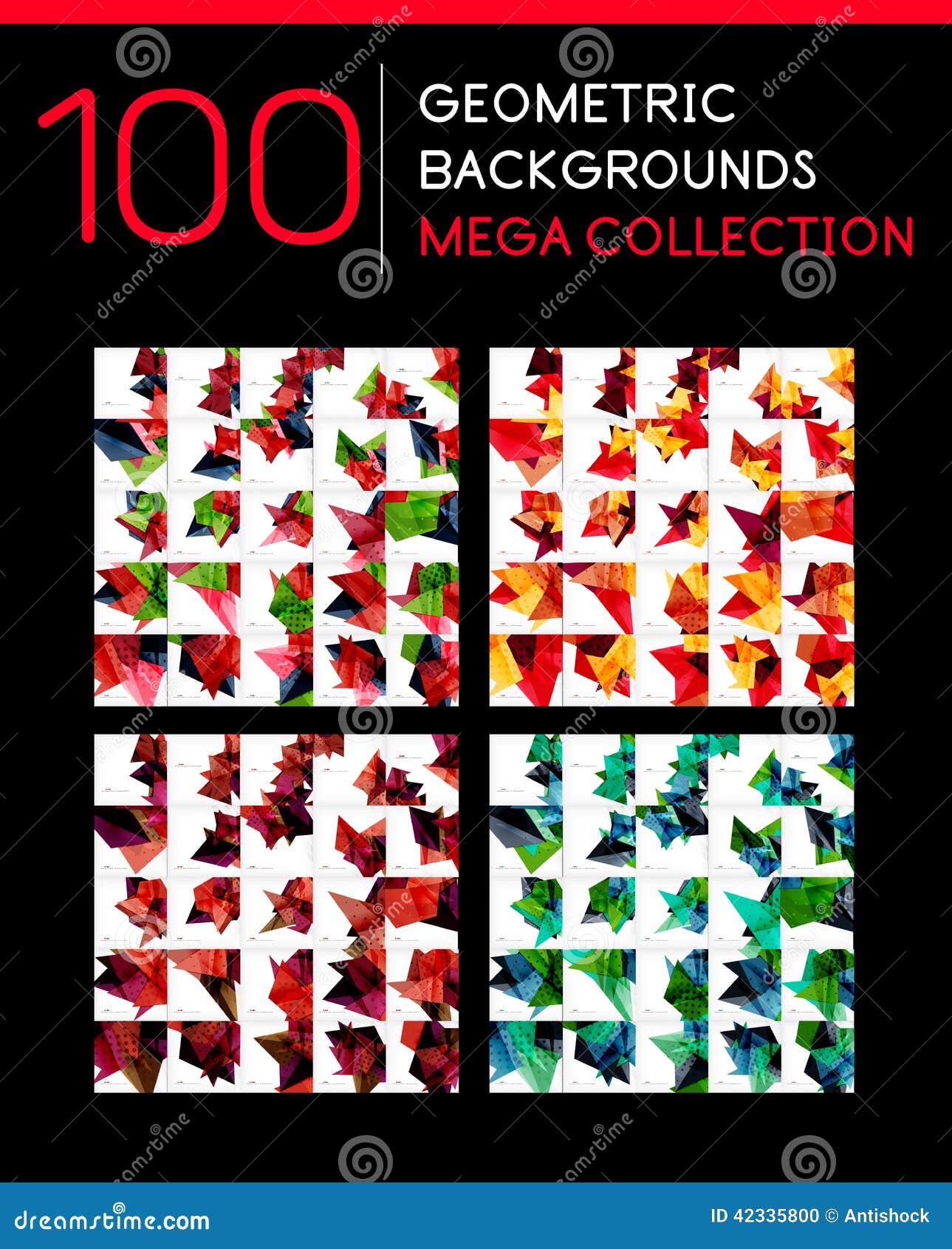 Mega Collection of Geometric Abstract Backgrounds Stock Vector ...