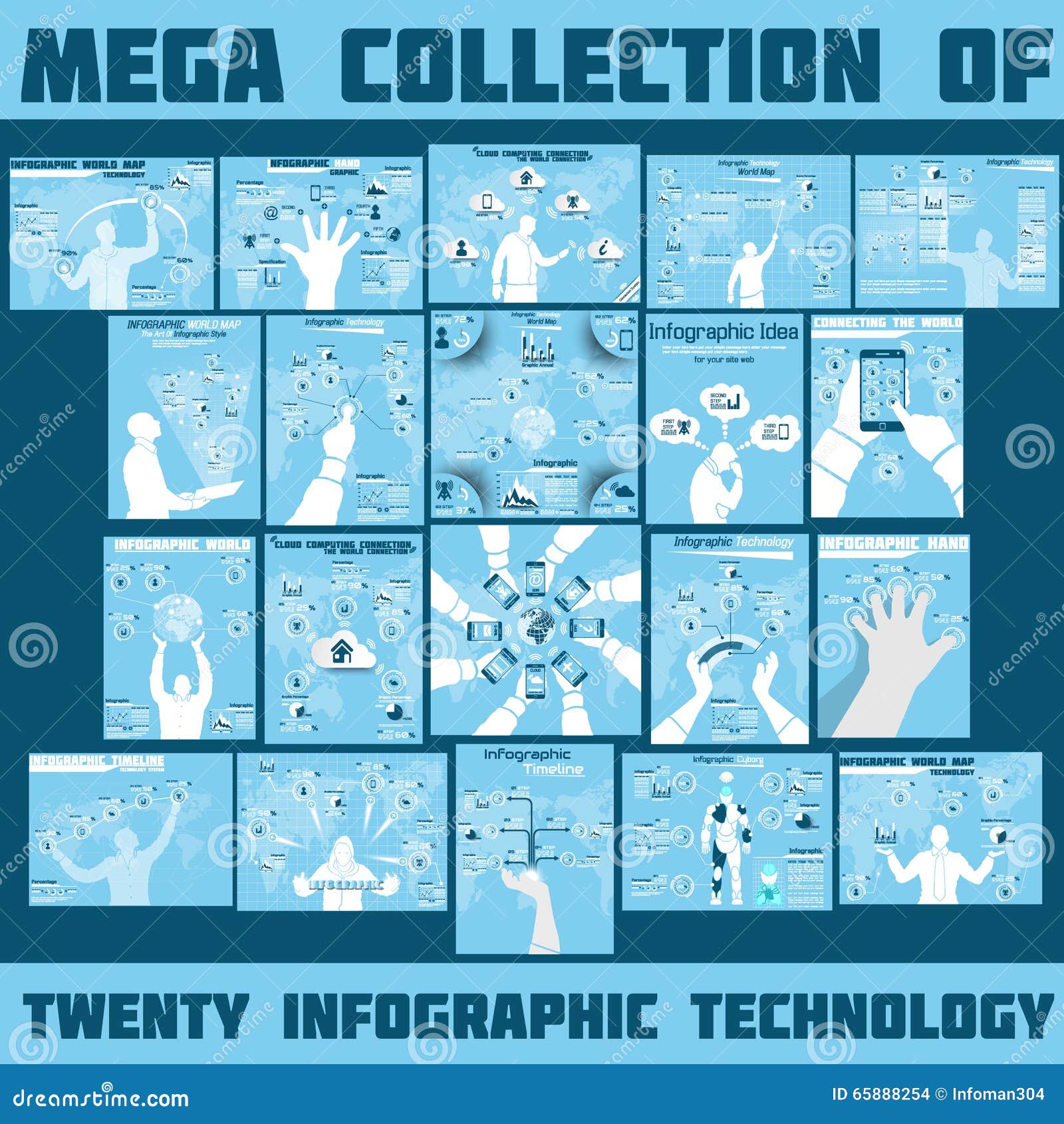 Collection Of Infographic Charts Vector Illustration | CartoonDealer ...