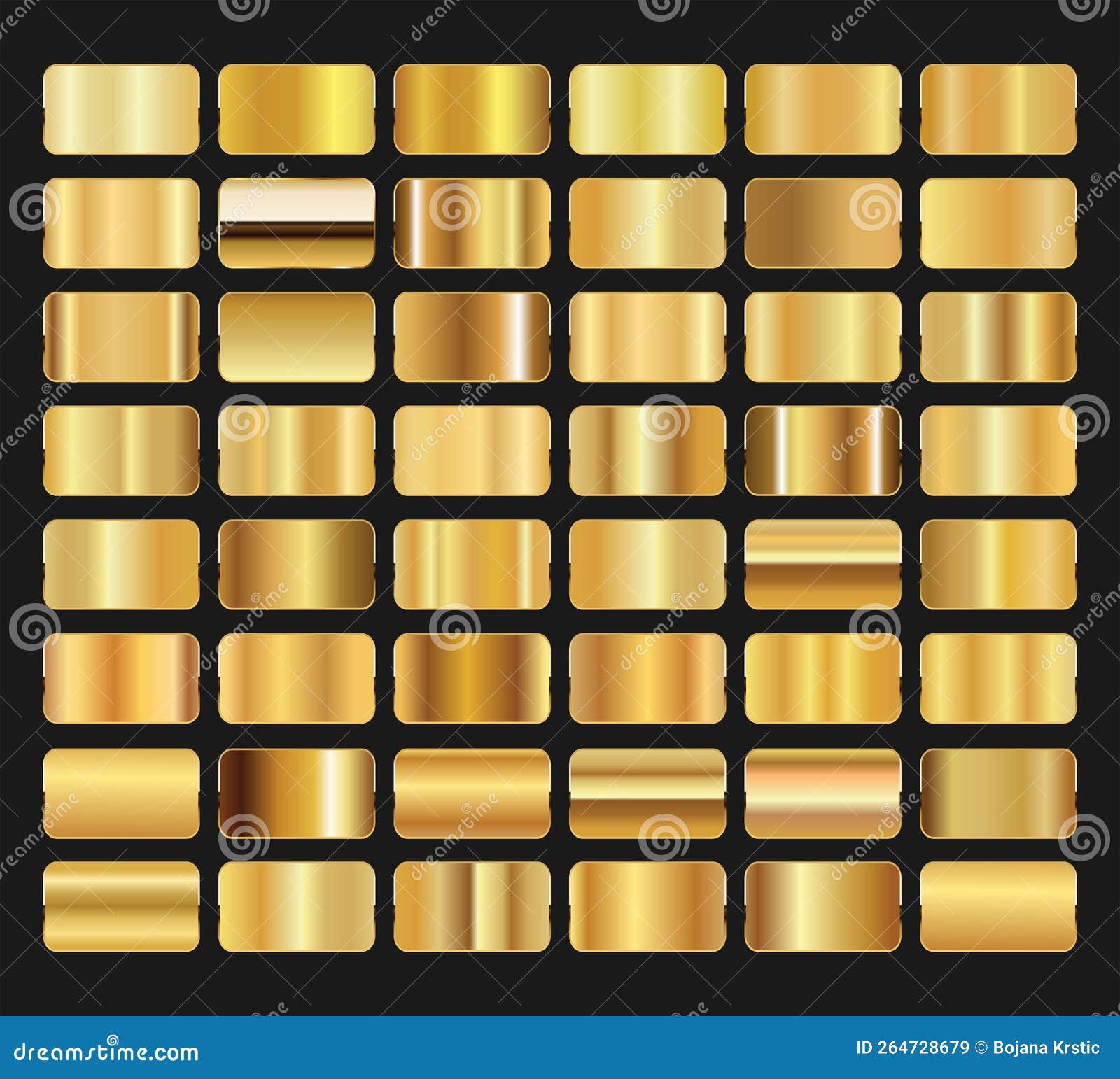 Mega Collection of Metallic Gold Gradients Stock Illustration ...