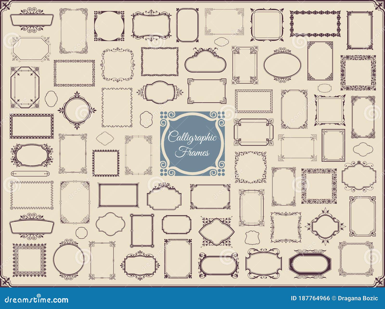 Mega Collection of Various Decorative Calligraphic Frames Stock Vector ...