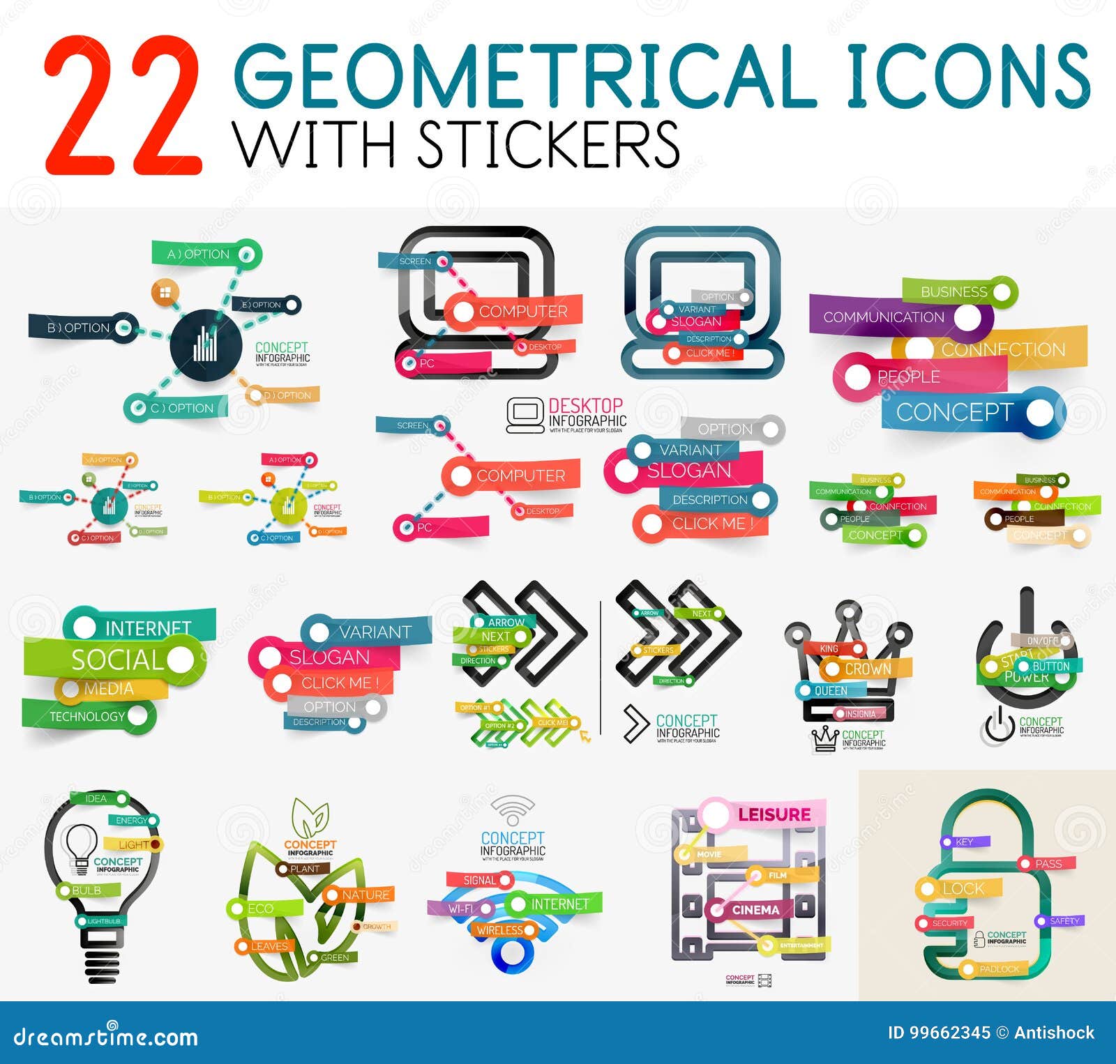 Mega Collection Of Vector Digital Infographics Diagram Template With ...