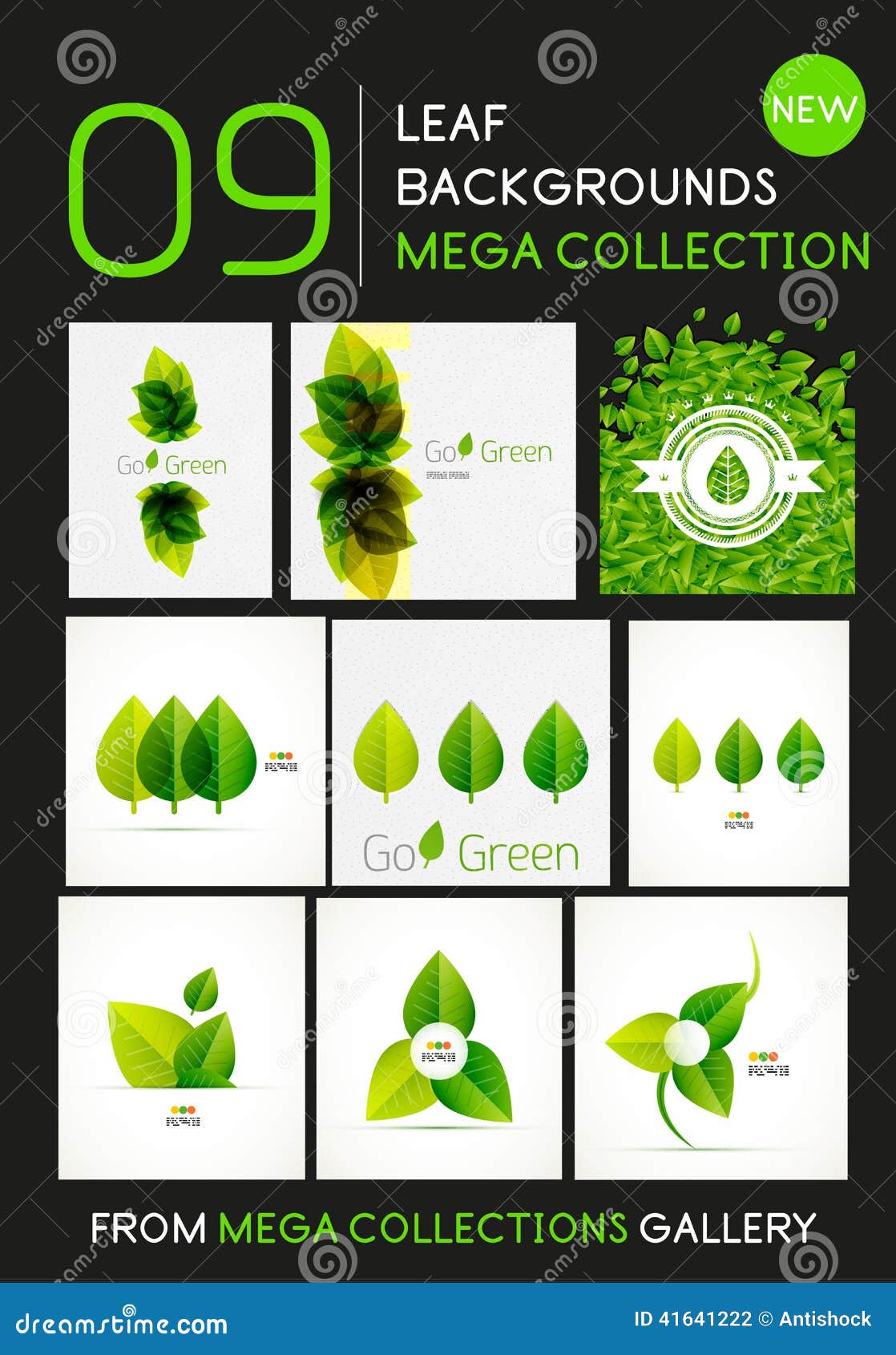 Mega Collection of Vector Green Leaf Compositions Stock Vector ...