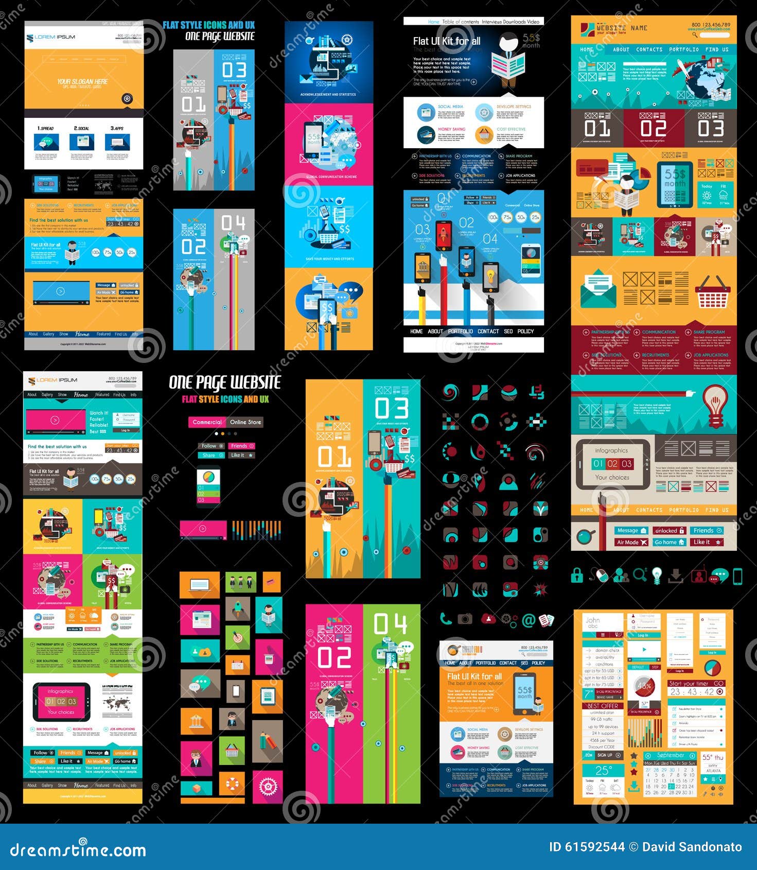 Mega Collection of Website Templates, Web Headers, Footers Stock Vector ...
