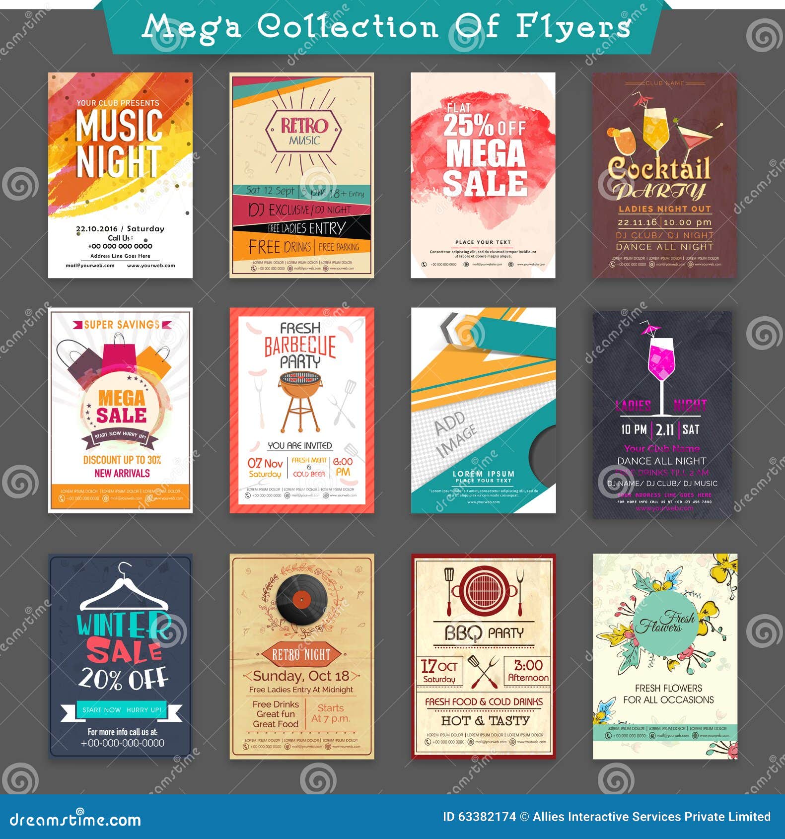 Mega Collections of Creative Flyer. Stock Illustration - Illustration ...